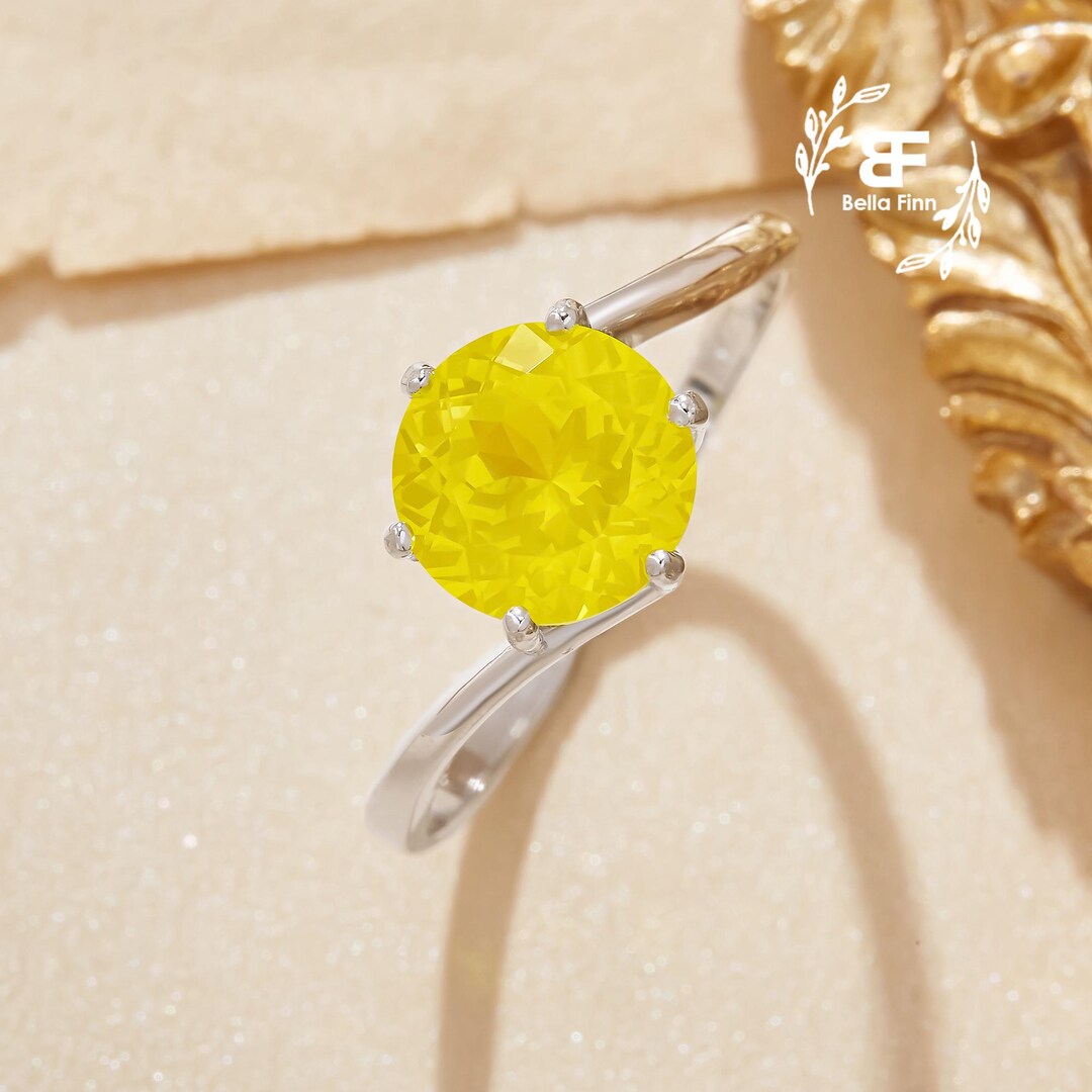 Round Bypass Shank Dayglow Neon Yellow Fluorescent Ring,lumogarnet ...