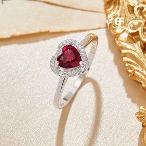 Simulated Heart Red Ruby Jewelry Set,luxury 925 Sterling Silver ...