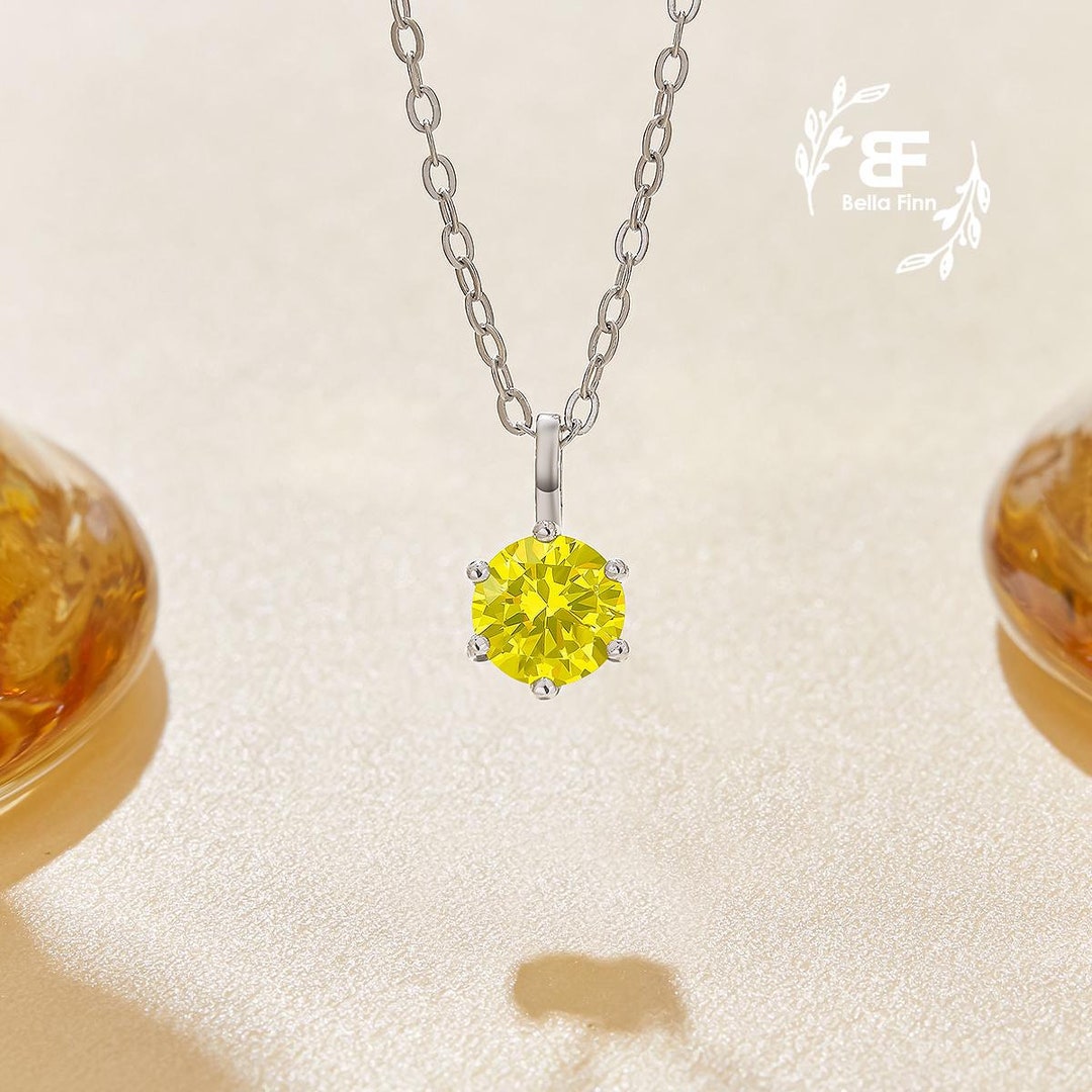 Minimalist Round Dayglow Neon Yellow Fluorescent Pendant Necklace ...