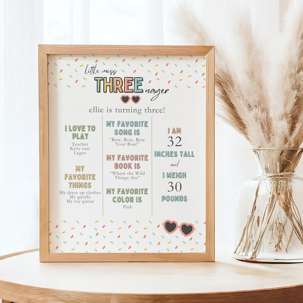 Little Miss Threenager Letter Balloon Kit 3rd Birthday Party ...