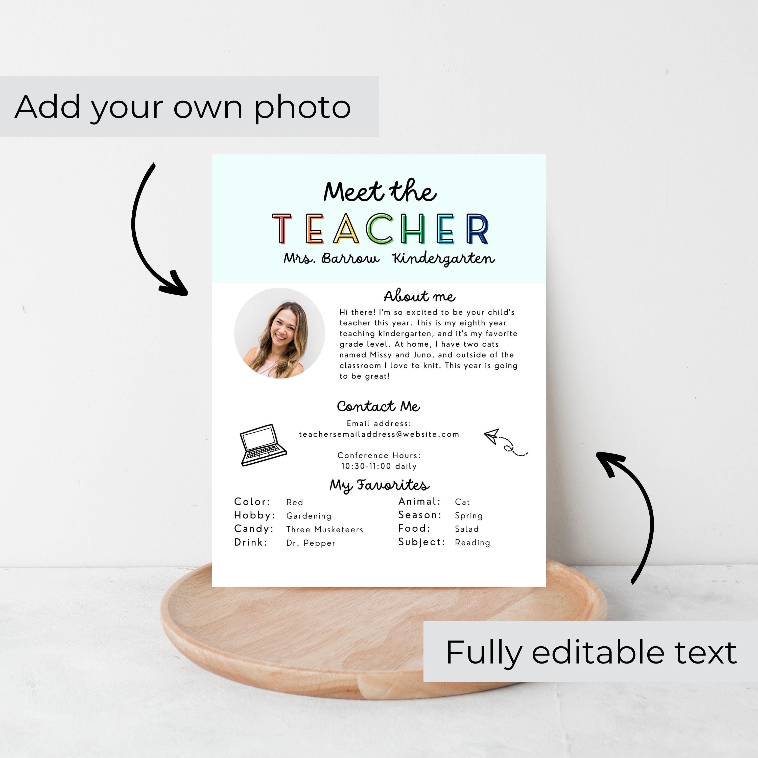 Meet the Teacher Template for Back to School Night - Preschool ...