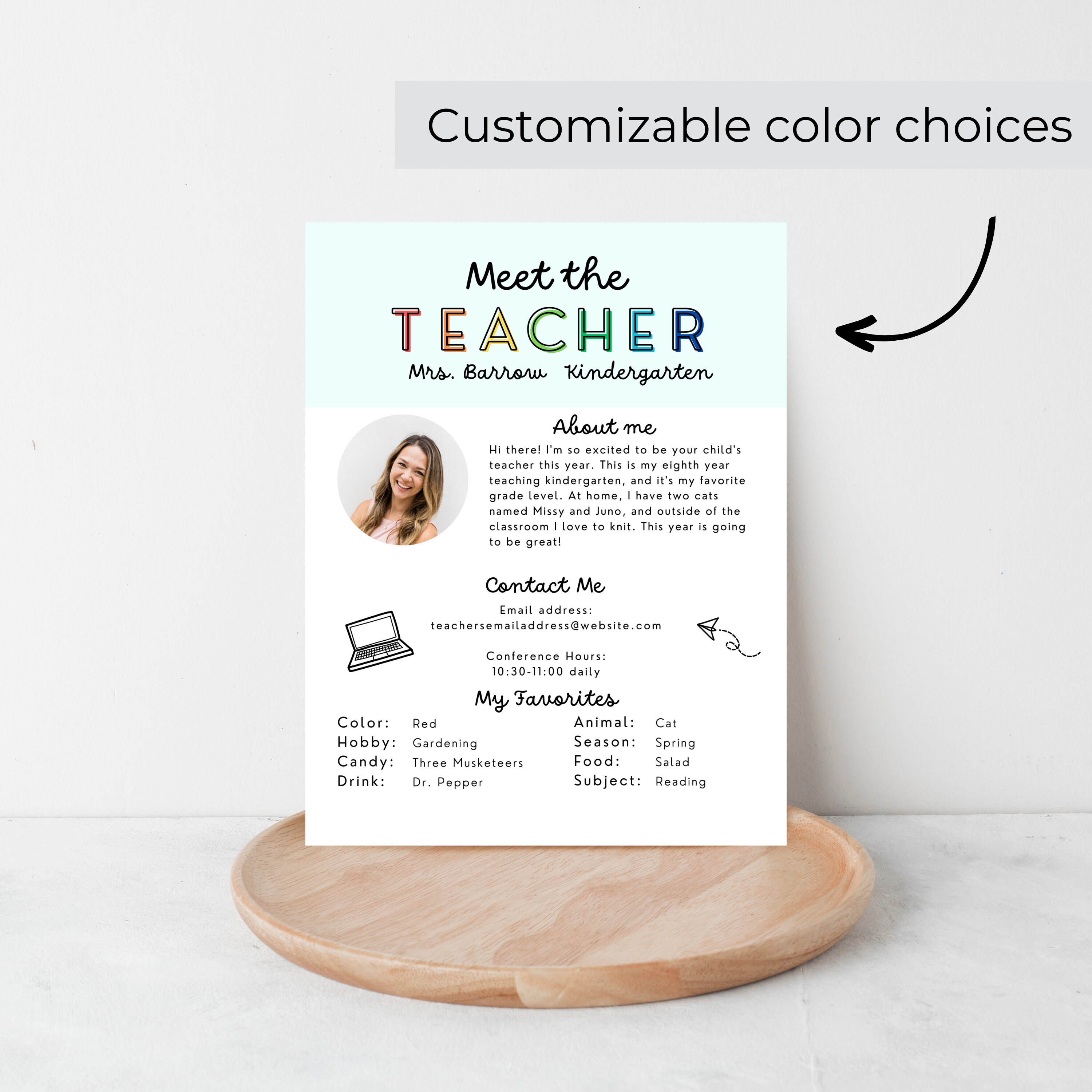 Meet the Teacher Template for Back to School Night Preschool ...