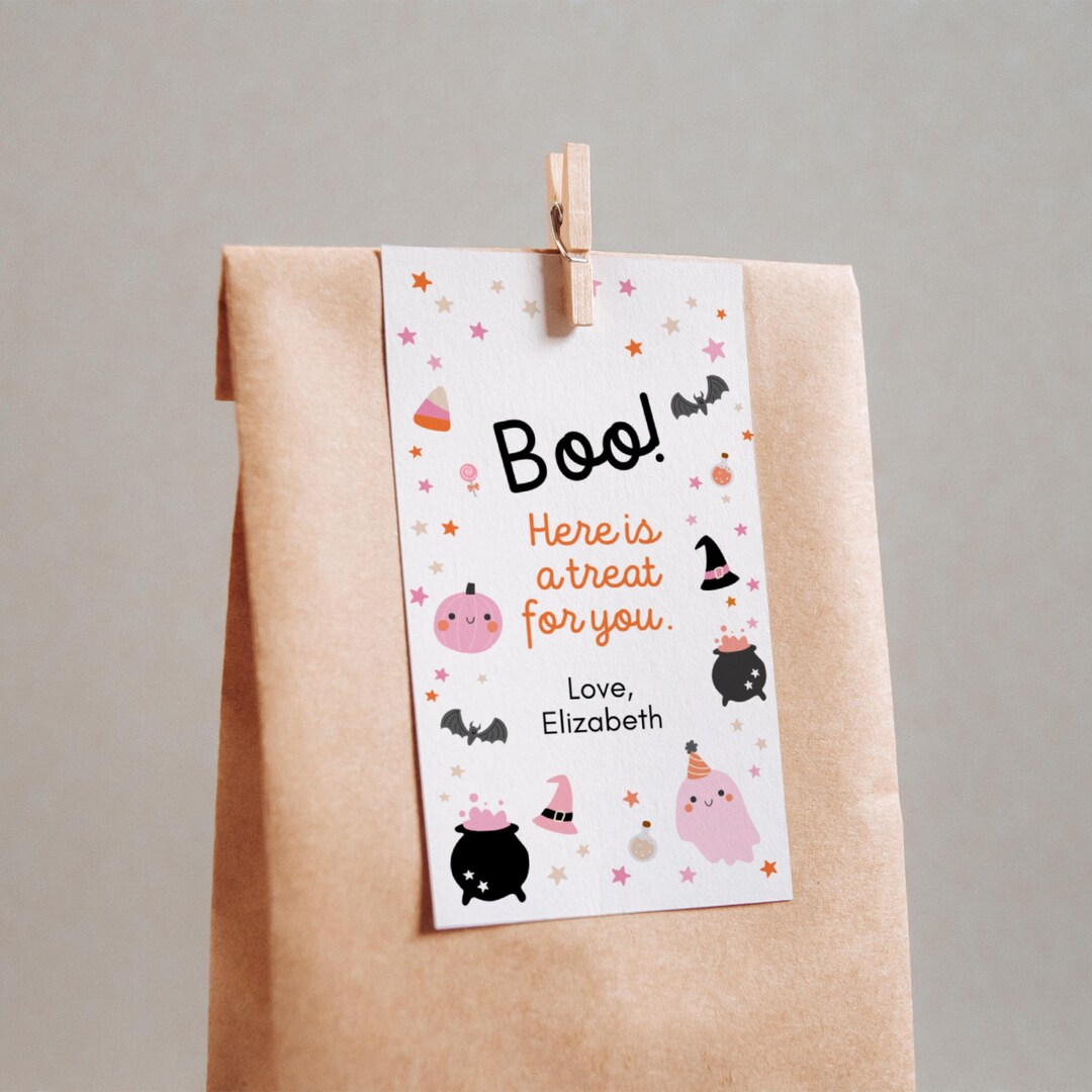 Pink Halloween Tags Printable Halloween Favor Tags for Halloween ...
