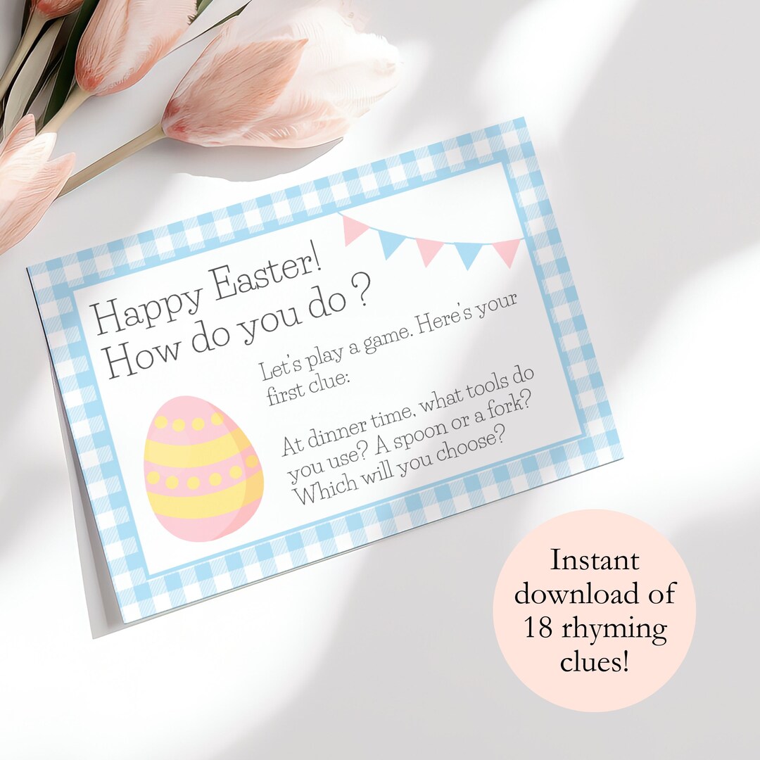 Printable Easter Scavenger Hunt Clues - Games for Easter Printable ...