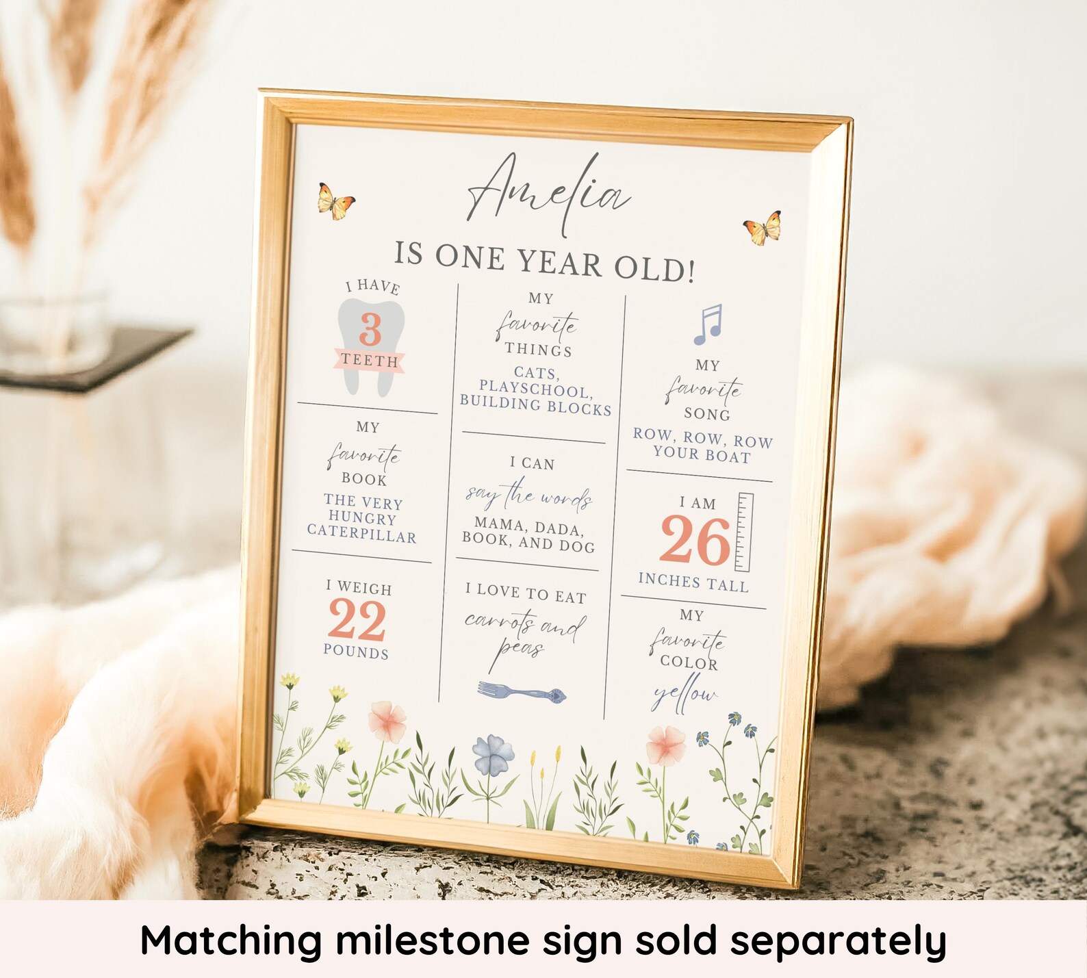 Flower First Birthday Photo Banner | Boho Floral Birthday Banner for ...