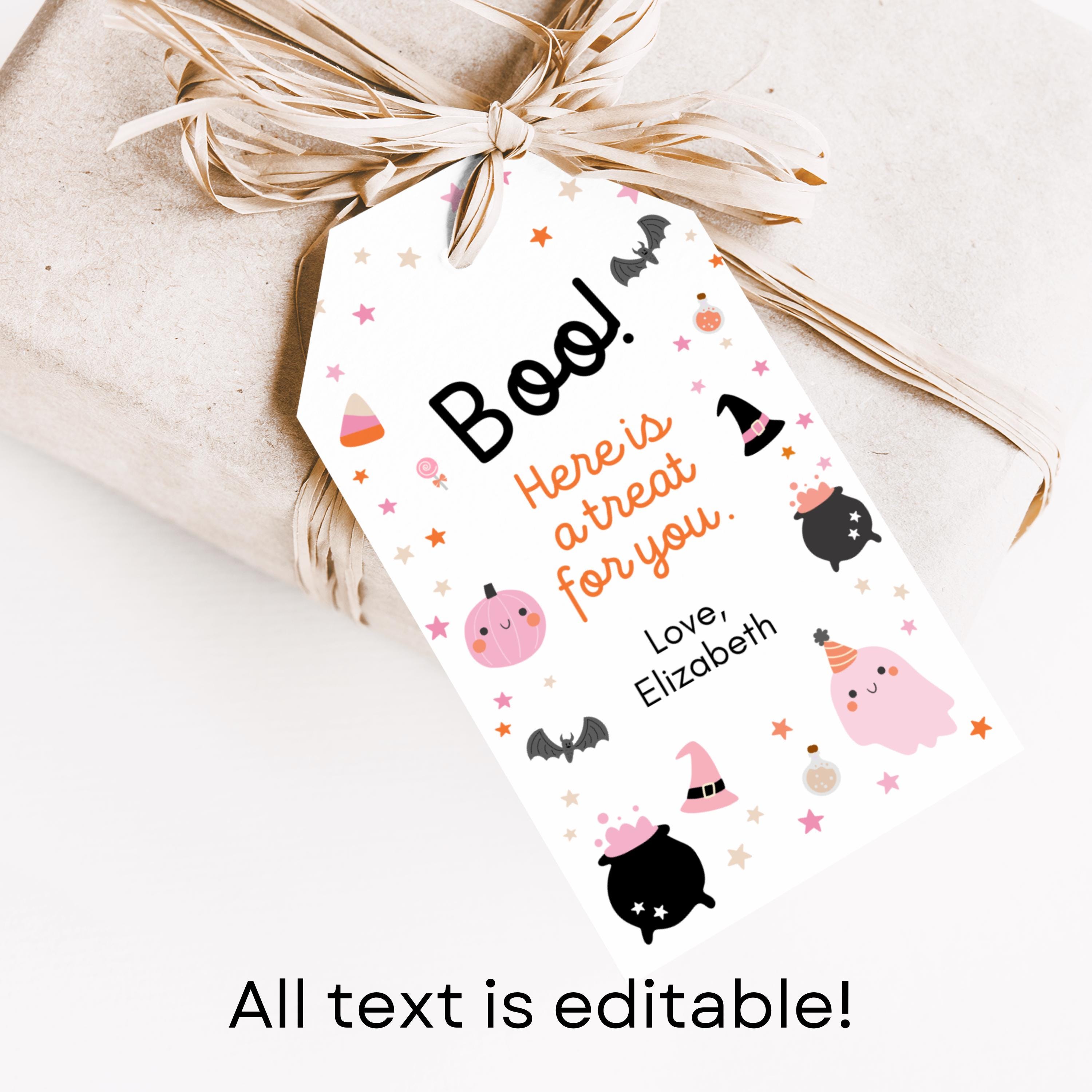 Pink Halloween Tags Printable - Halloween Favor Tags for Halloween ...