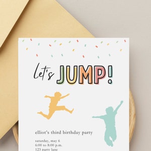 Trampoline Park Birthday Invitation Trampoline Birthday - Etsy