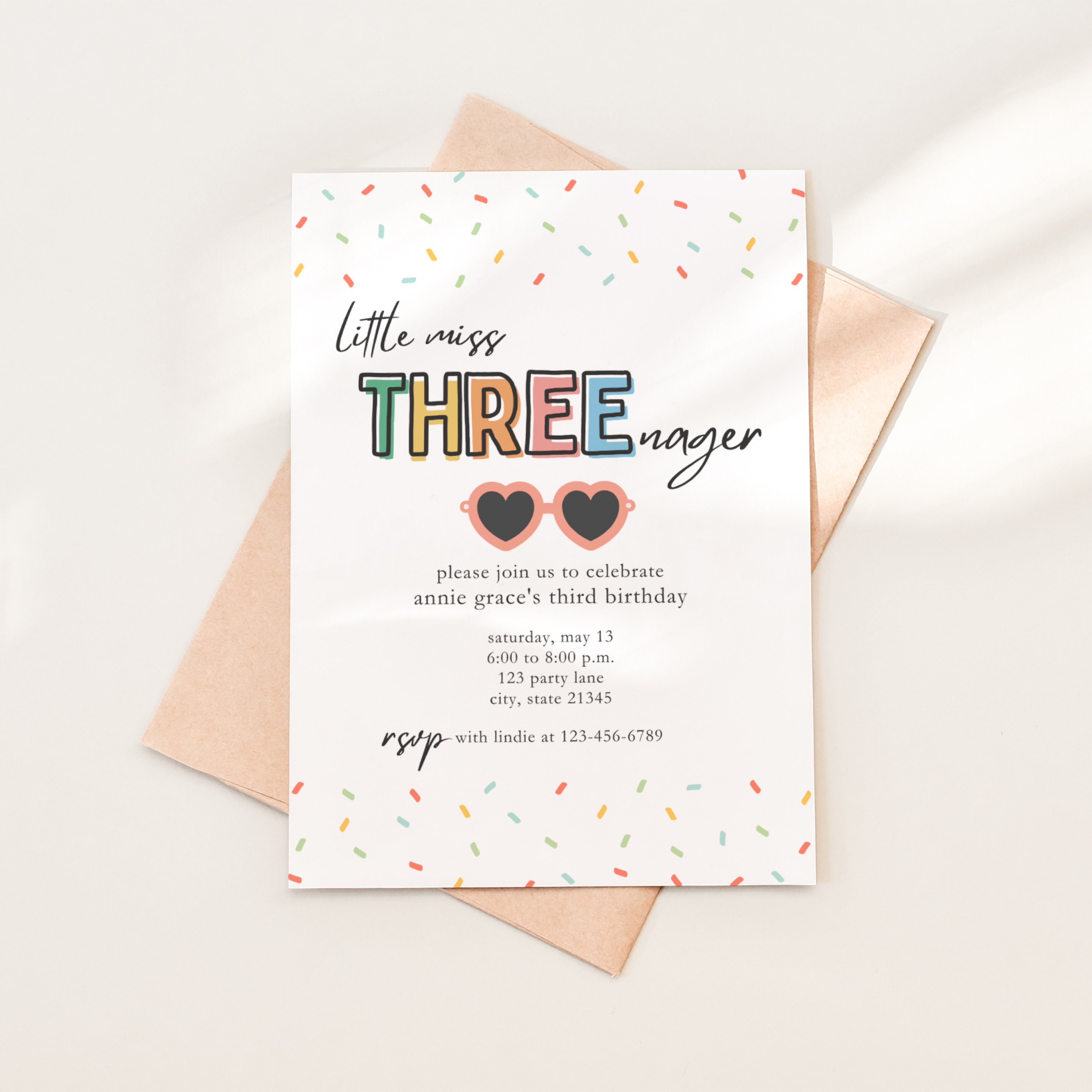 Threenager 3rd Birthday Invitation Essentials Bundle - Etsy