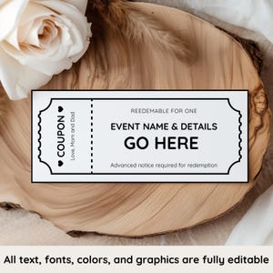Editable Coupon Template for DIY or Last Minute Gift, Dinner ...
