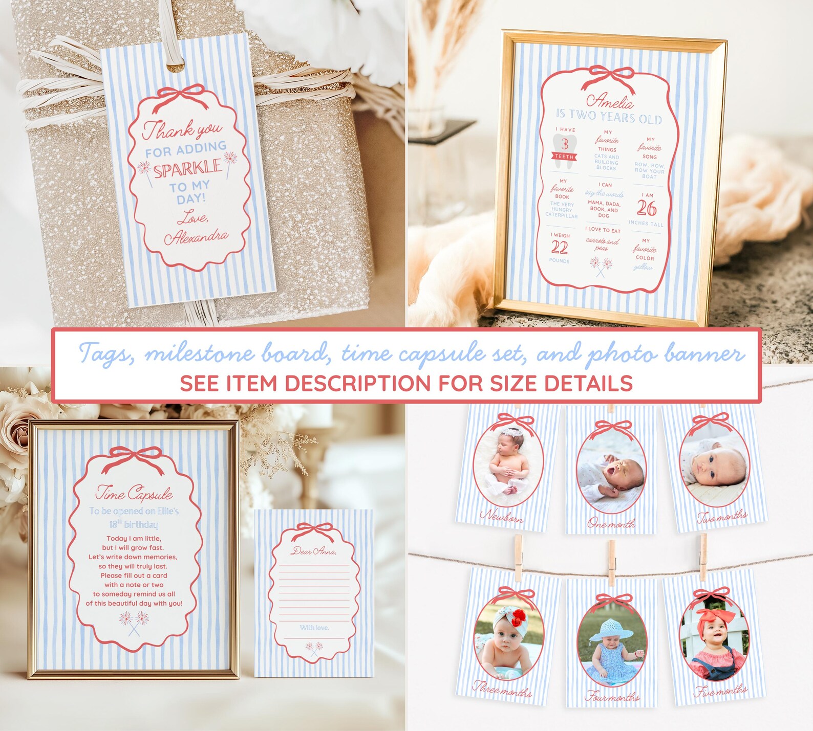 Red White and Two Invitation for Girl 2nd Birthday Bundle, Cute 2nd ...
