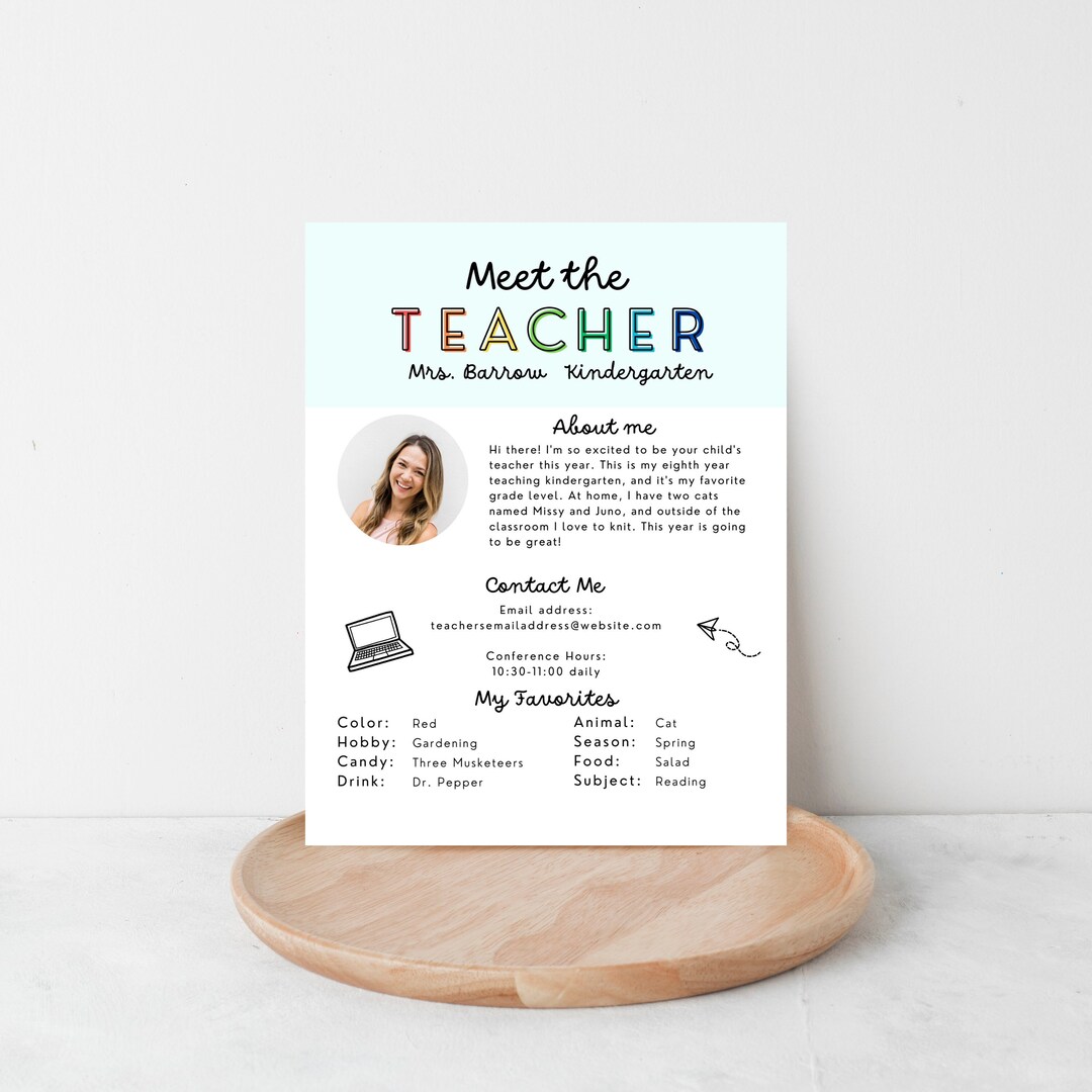 Meet the Teacher Template for Back to School Night - Preschool ...