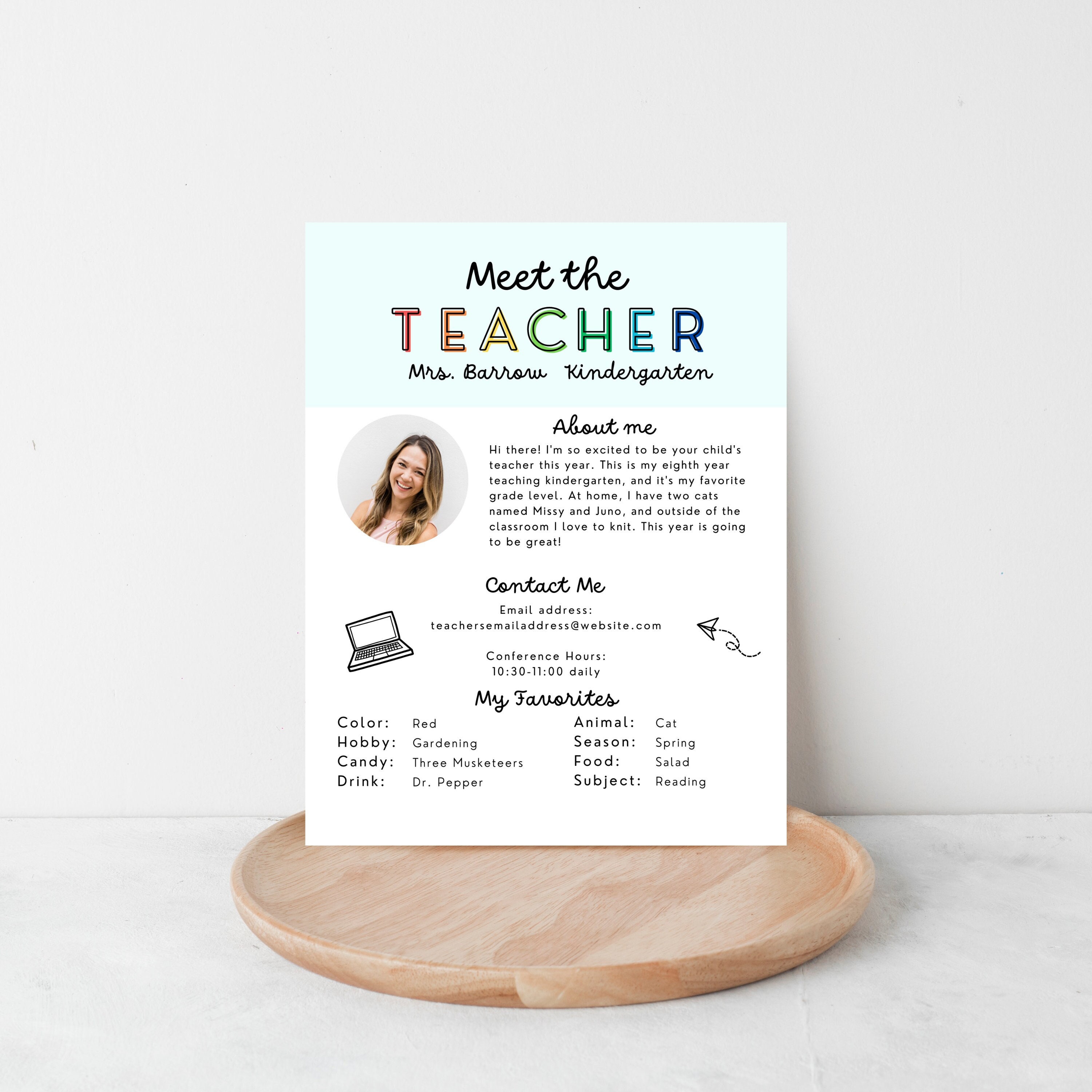 Meet the Teacher Template for Back to School Night Preschool ...