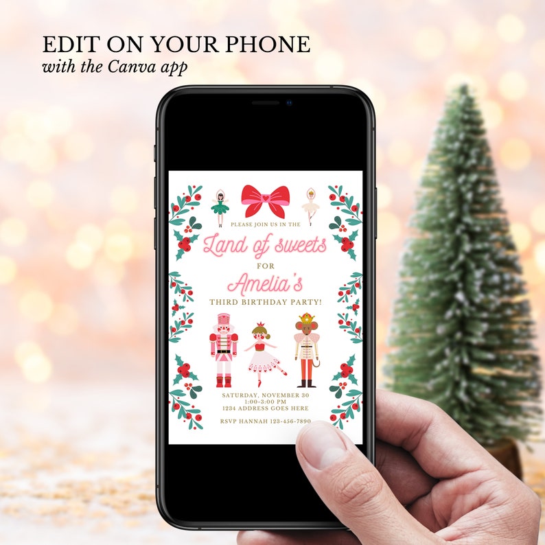 Land Of Sweets Nutcracker Birthday Invitation Nutcracker Etsy