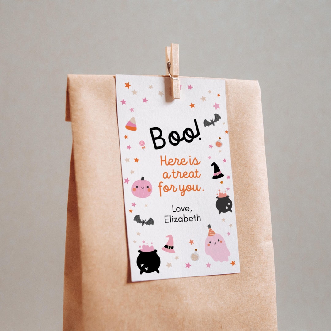 Pink Halloween Tags Printable - Halloween Favor Tags for Halloween ...
