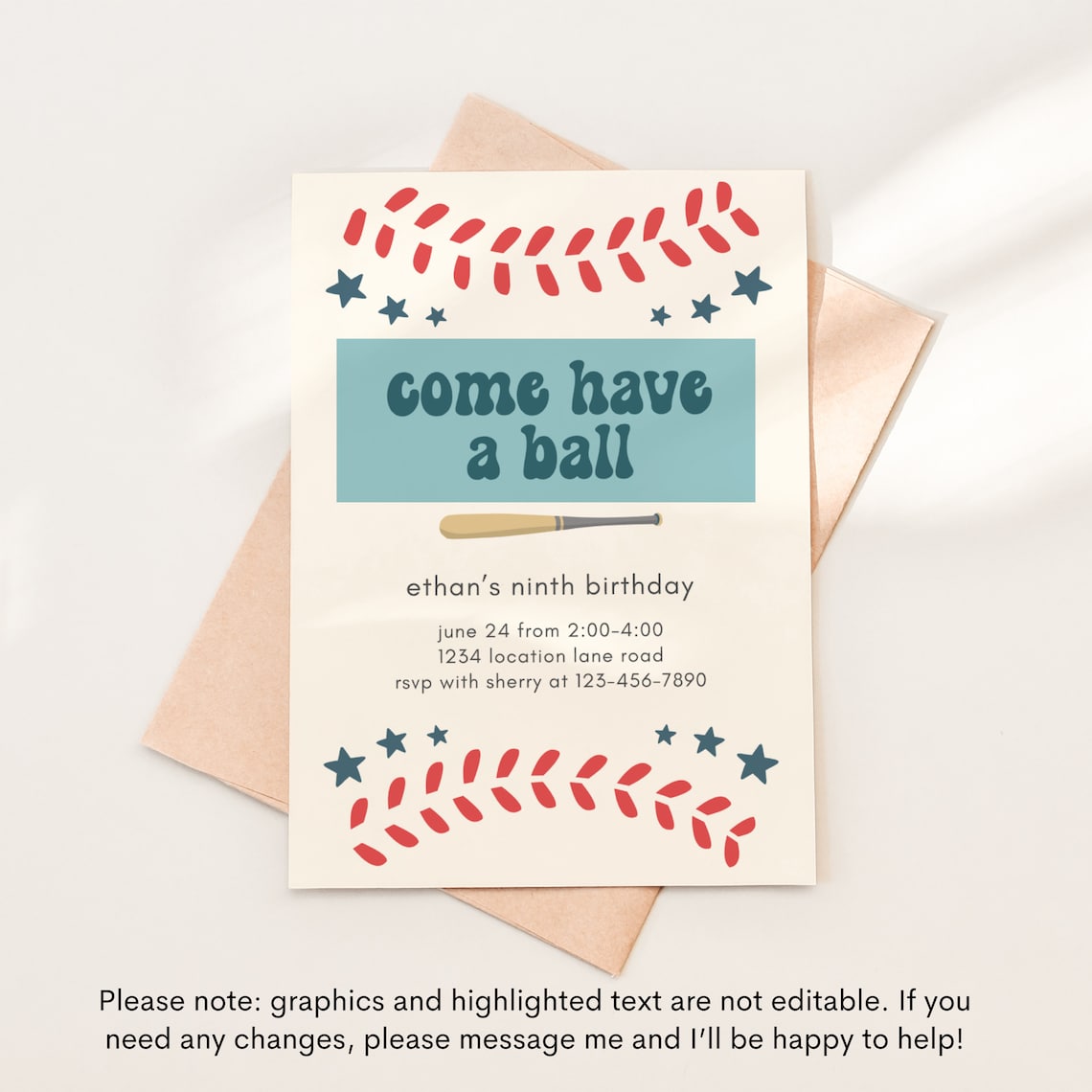 Baseball Birthday Invitation for Boy Birthday Party Retro Baseball ...