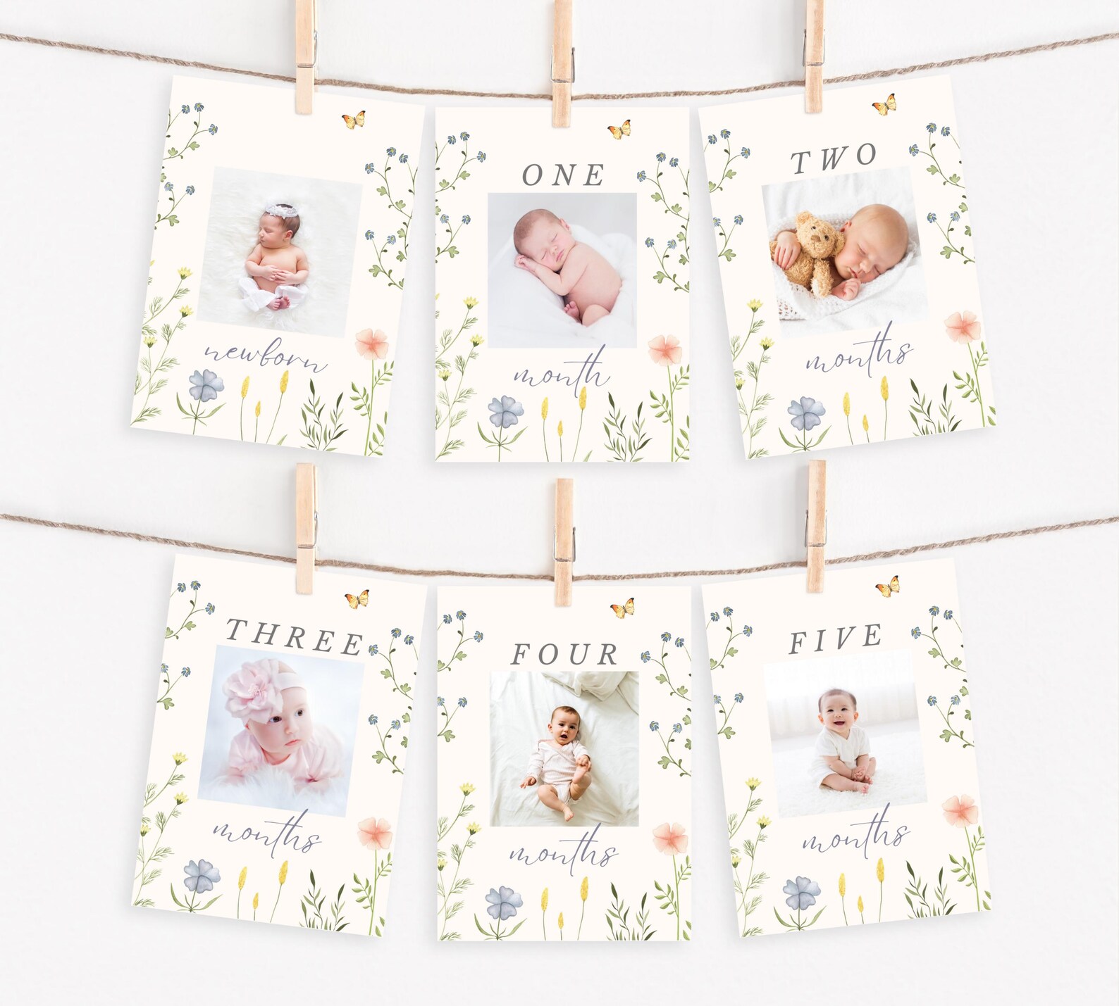 Flower First Birthday Photo Banner | Boho Floral Birthday Banner for ...