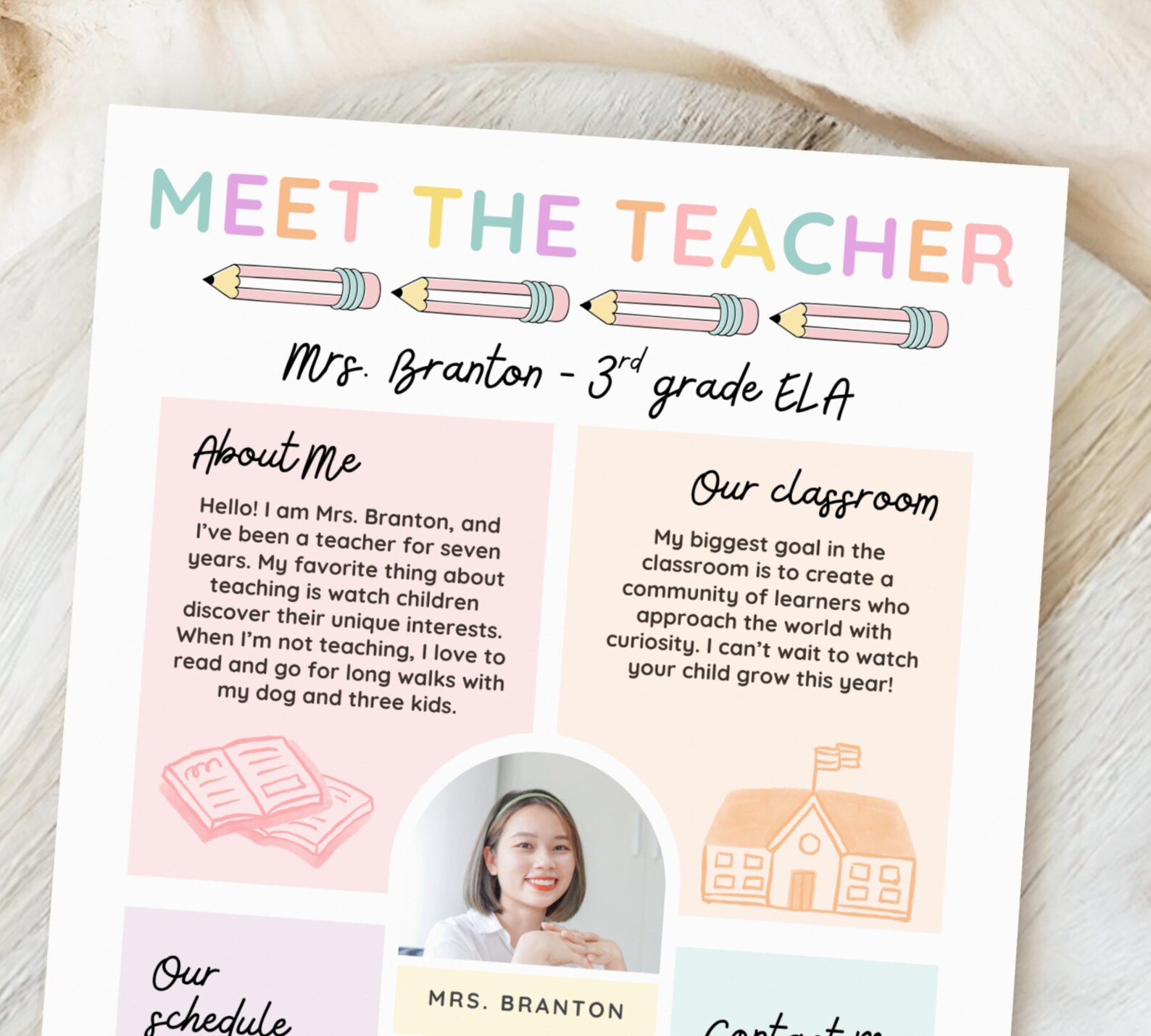 Meet the Teacher Template Canva, Back to School Night Template for Meet ...