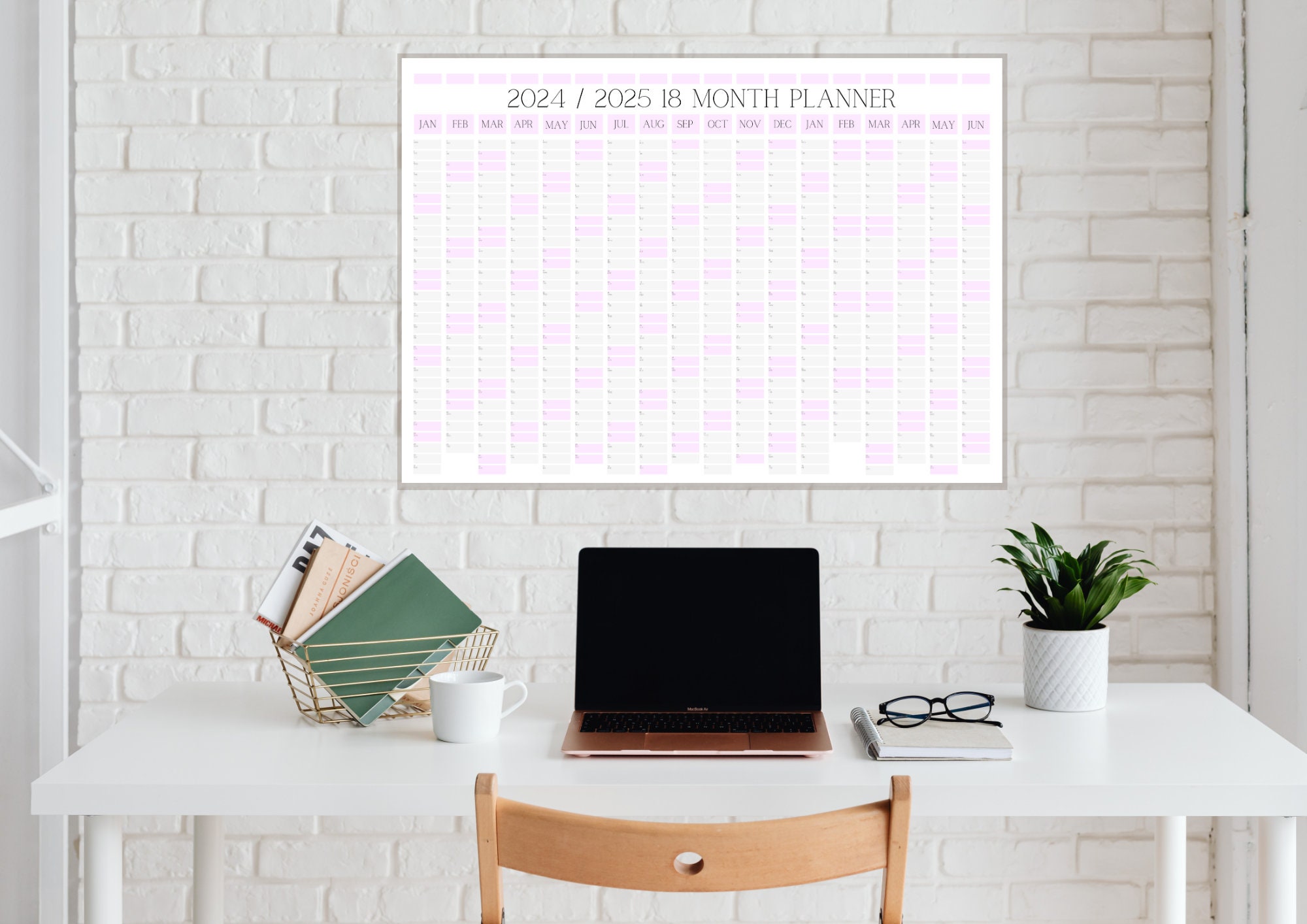 18 Month 2024/2025 Wall Planner Calendar - Etsy