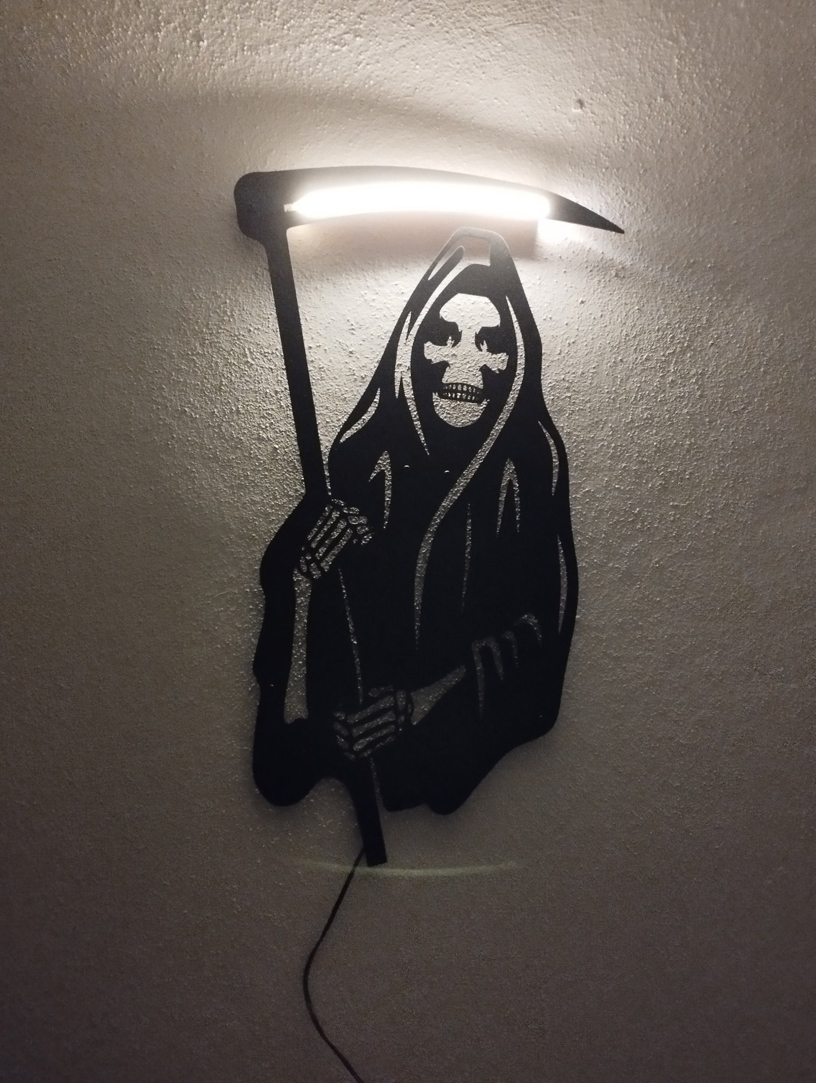 Grim Reaper Grim Reaper Metal Sign Gothic Wall Art With Neon - Etsy