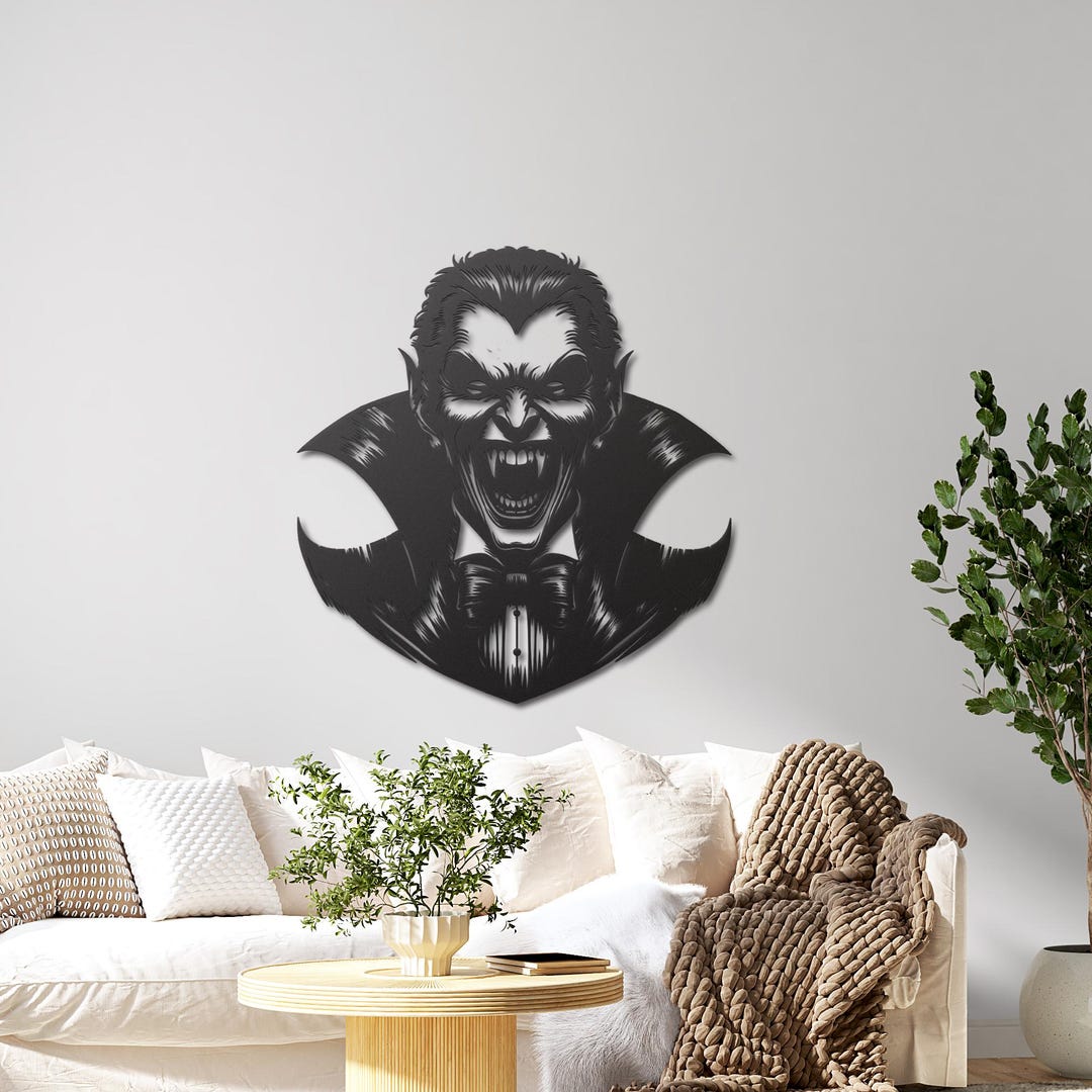 Vampire Metal Wall Art - Gothic Wall Decor - Halloween Gift for Him ...