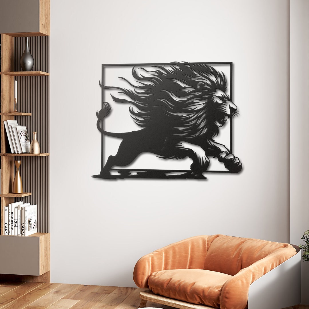 Lion Metal Wall Decor, Lion Portrait Decor, Lion Wall Sign, Lion ...