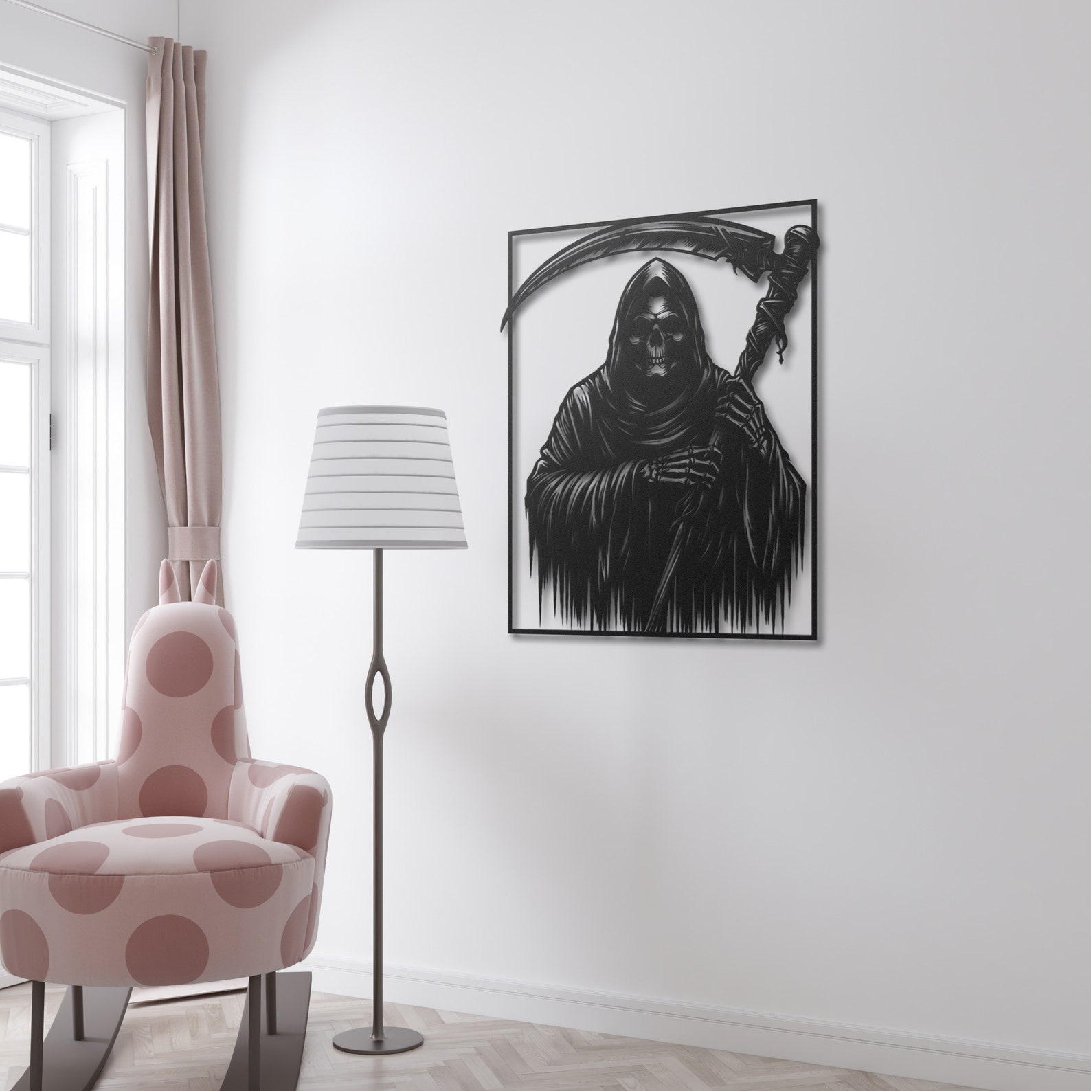 Grim Reaper Metal Wall Decor, Grim Reaper Metal Sign, Gothic Wall Art ...