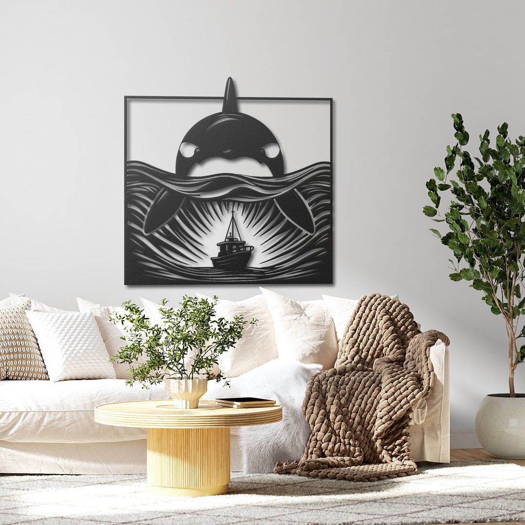 Orca Whale Metal Sculpture, Orca Whale Metal Wall Decor, Orca Whale ...