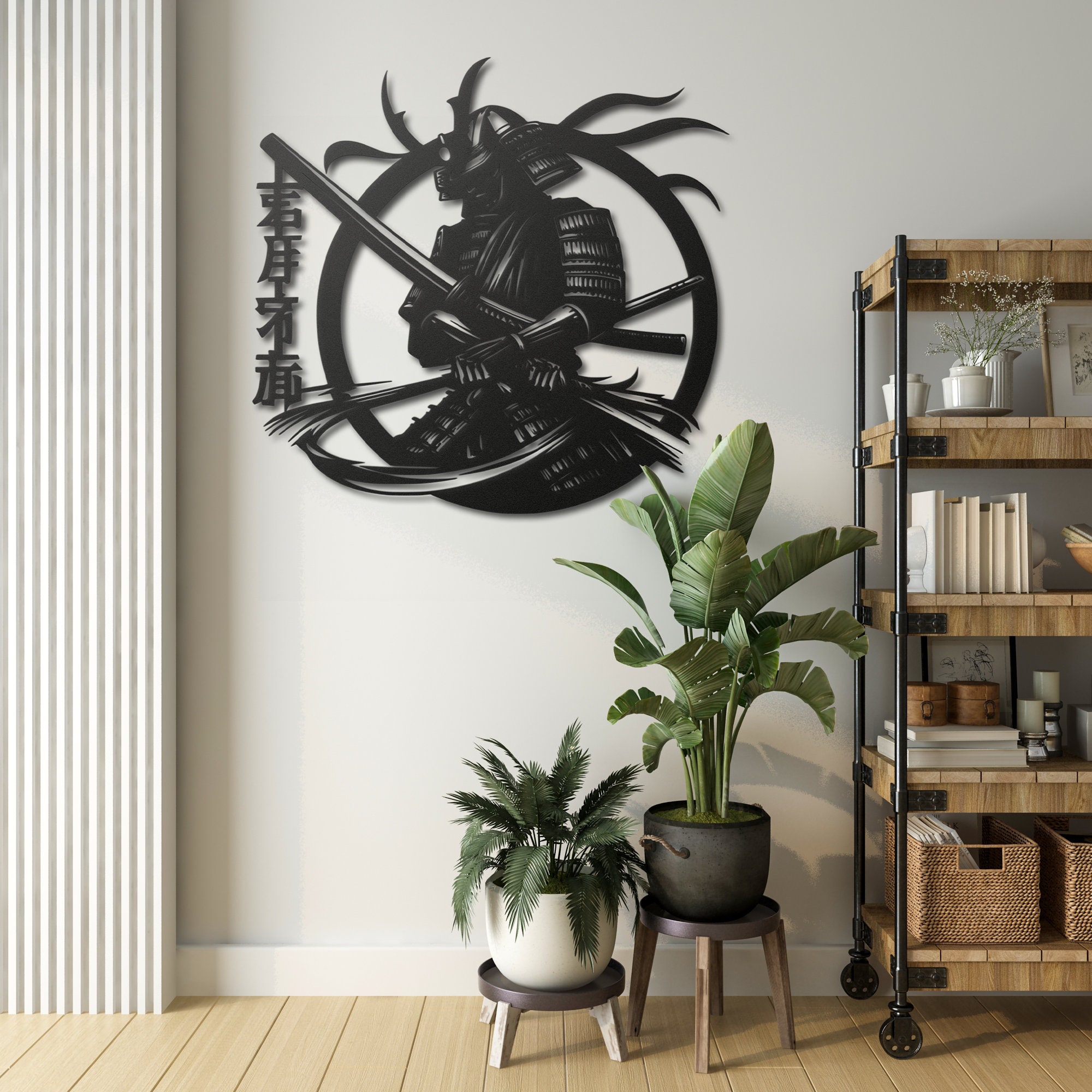 Custom Samurai Wall Decor, Japanese Bushido Metal Wal Art, Japanese ...