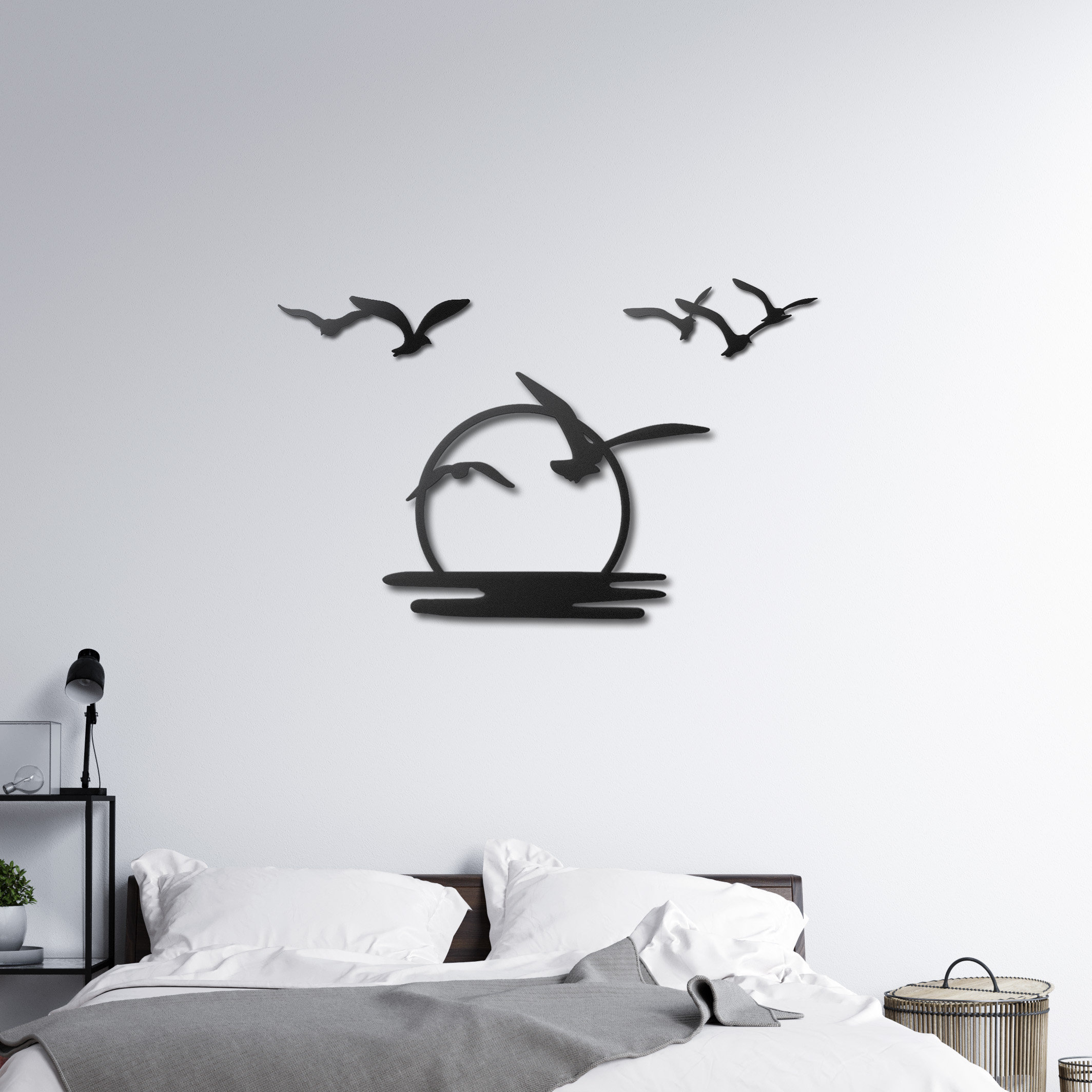 Sunset Metal Wall Art, Sun and Seagulls Metal Wall Art, SUN SPARKLE ...