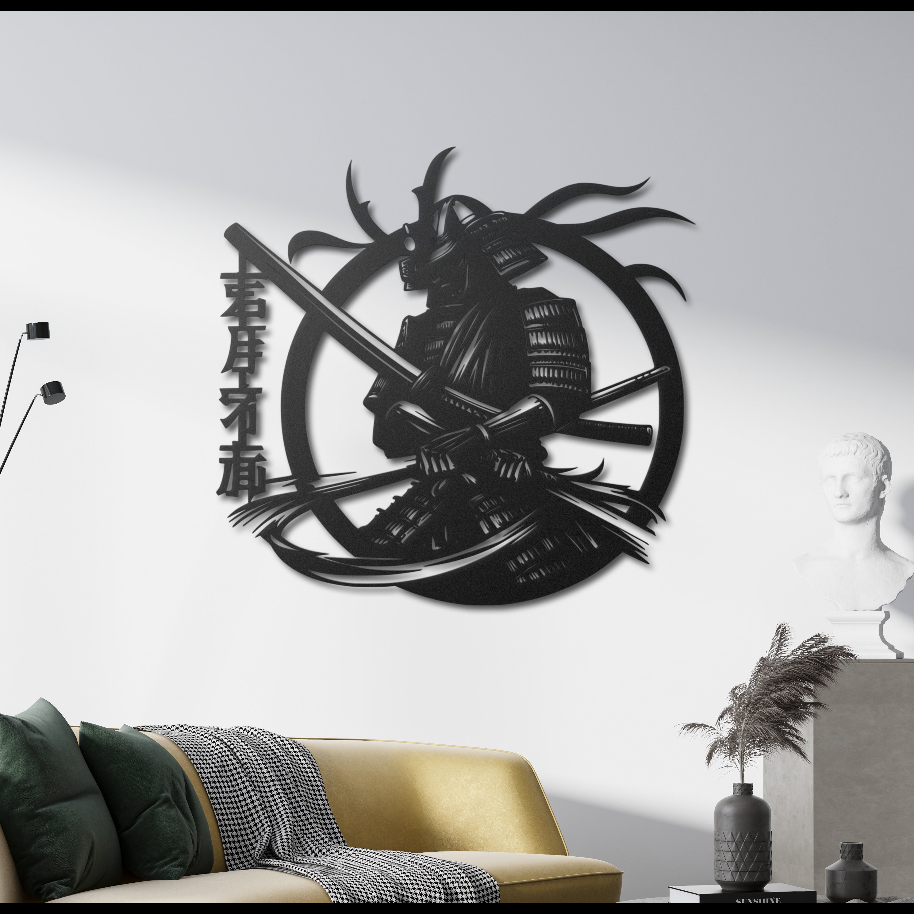 Custom Samurai Wall Decor, Japanese Bushido Metal Wal Art, Japanese ...