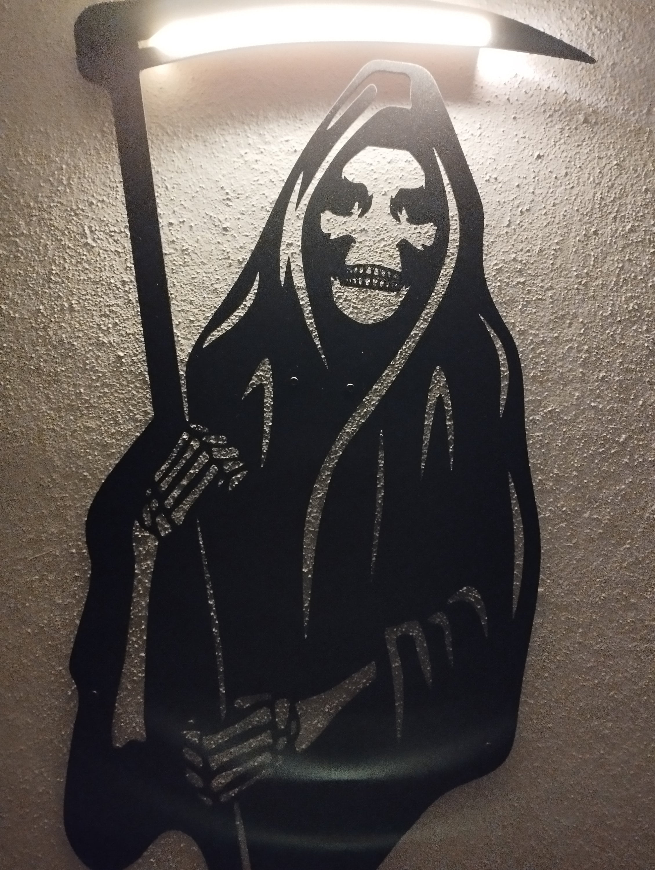 Grim Reaper Grim Reaper Metal Sign Gothic Wall Art With Neon - Etsy