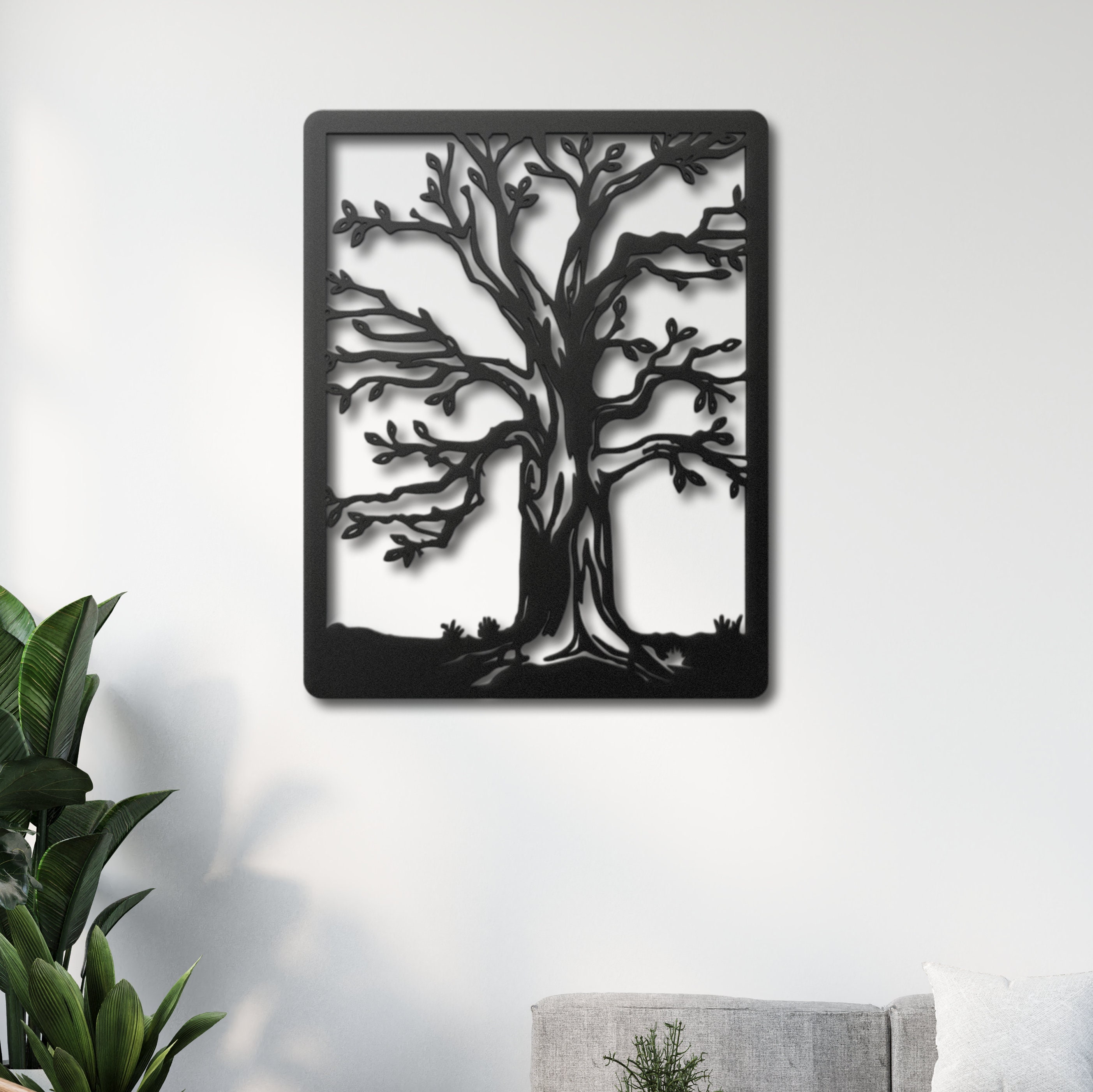 Oak Tree Metal Wall Art, Tree Metal Wall Decor - Etsy