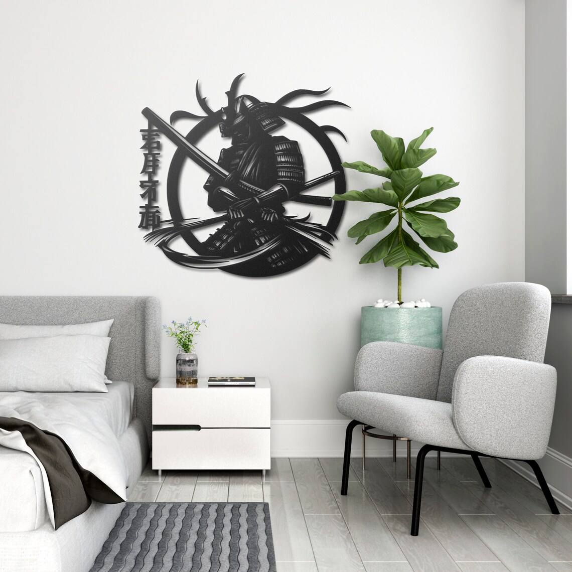 Custom Samurai Wall Decor, Japanese Bushido Metal Wal Art, Japanese ...