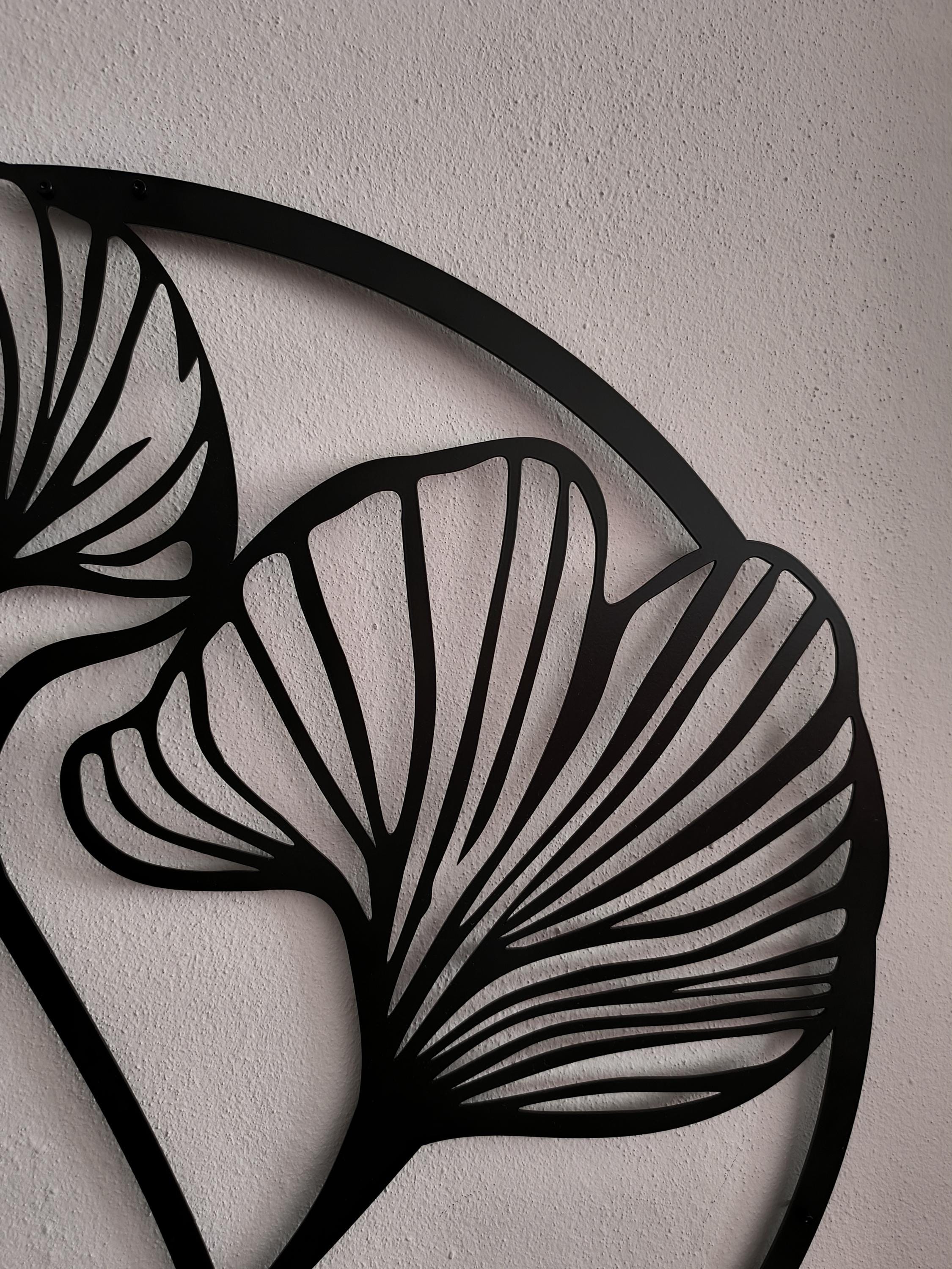Ginkgo Flowers Metal Wall Decor, Botanical Wall Art, Minimalist Floral ...