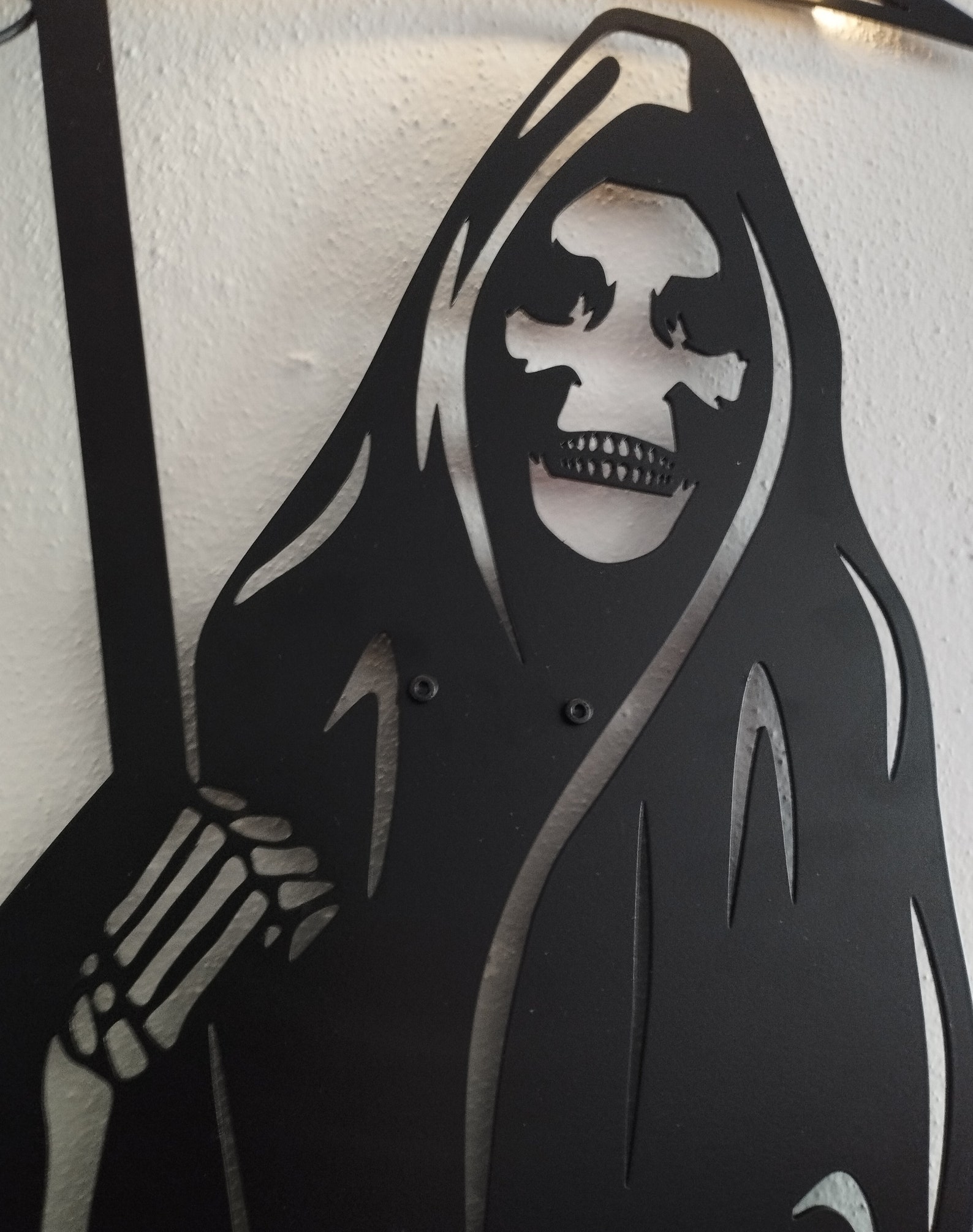 Grim Reaper Grim Reaper Metal Sign Gothic Wall Art With Neon - Etsy