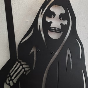Grim Reaper, Grim Reaper Metal Sign, Gothic Wall Art With Neon Led ...