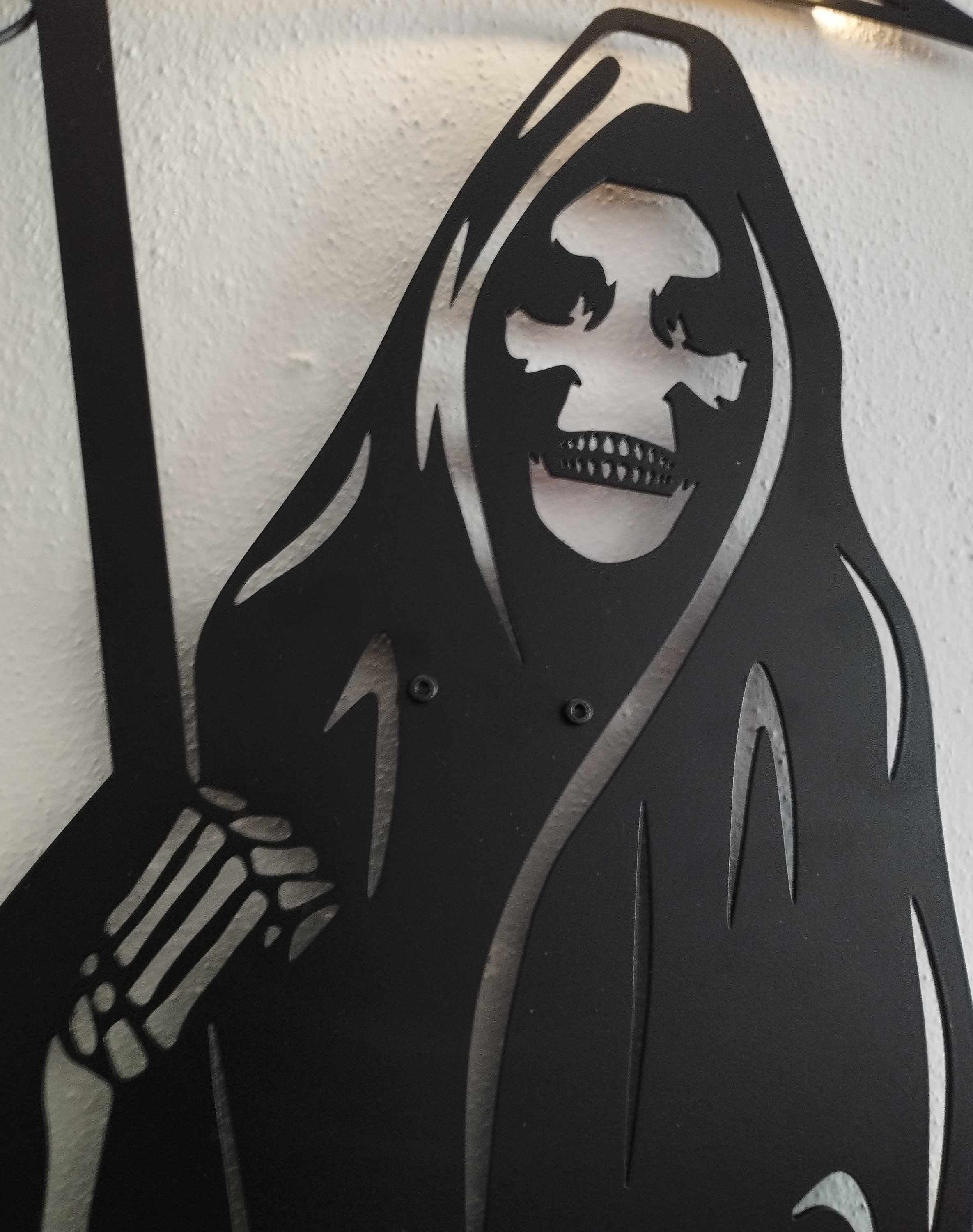 Grim Reaper Grim Reaper Metal Sign Gothic Wall Art With Neon - Etsy