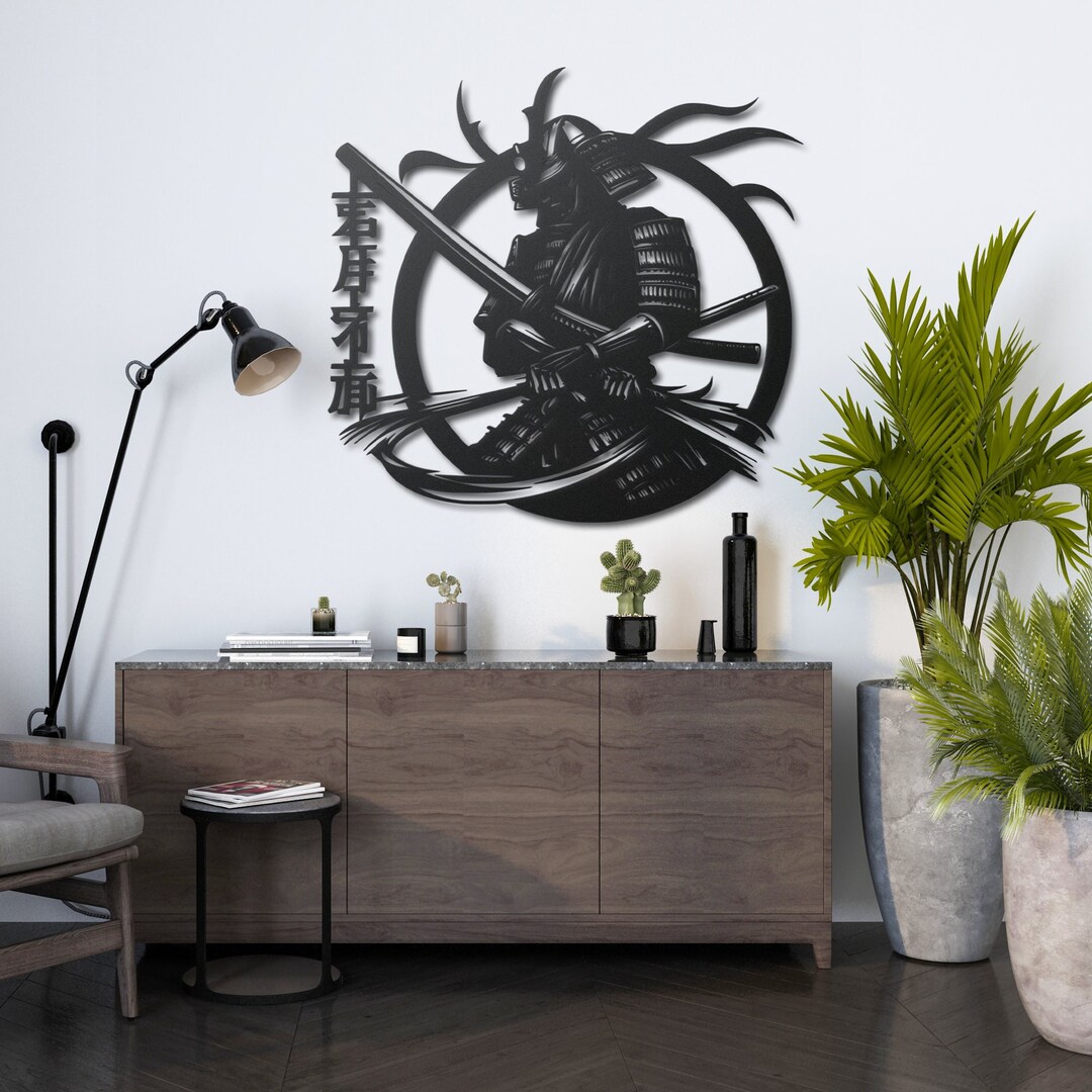 Custom Samurai Wall Decor, Japanese Bushido Metal Wal Art, Japanese ...