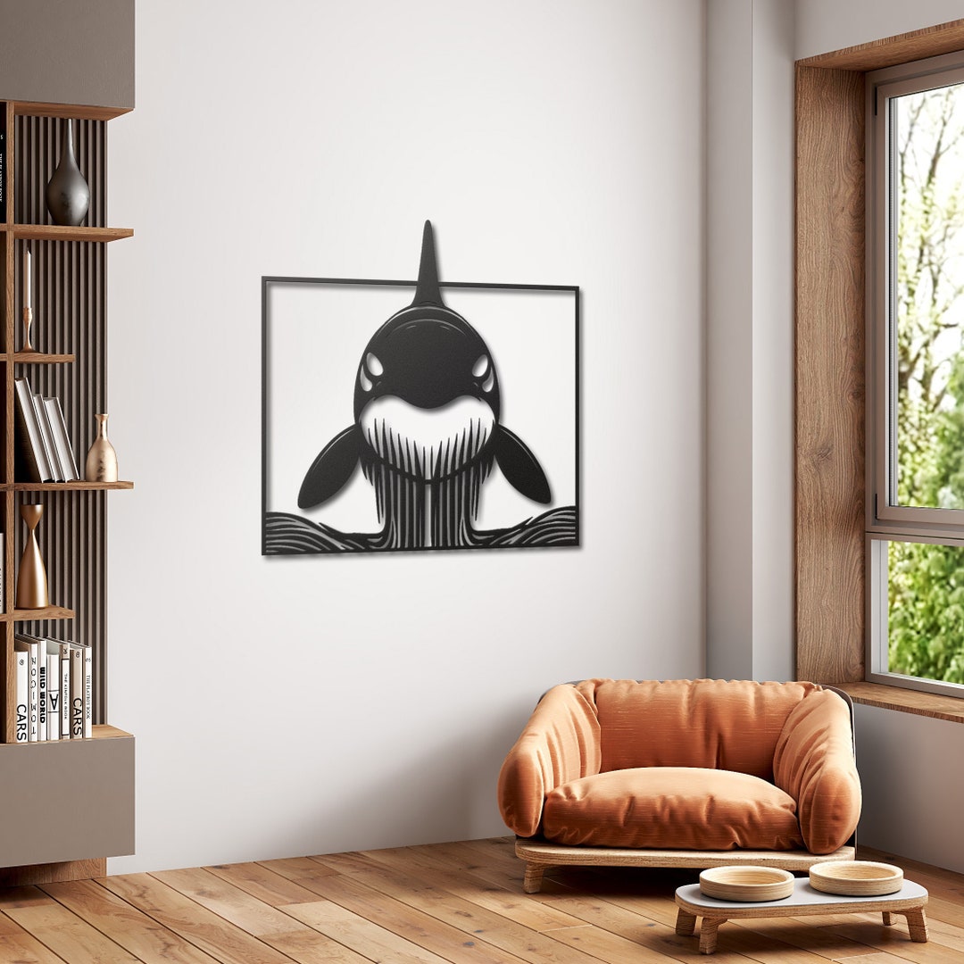 Orca Whale Metal Wall Sculpture, Orca Whale Metal Wall Decor, Orca ...
