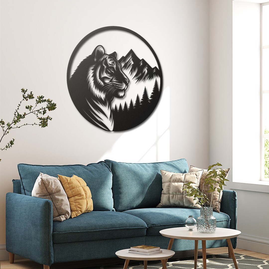 Tiger Metal Wall Decor, Tiger Portrait Decor, Tiger Wall Sign, Japan ...