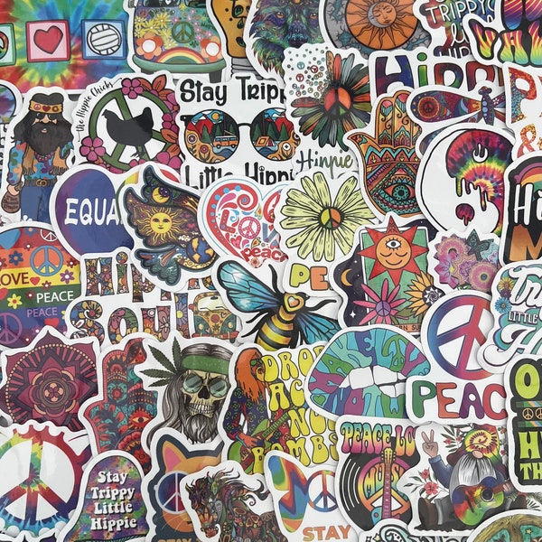 Hippie Stickers - Etsy