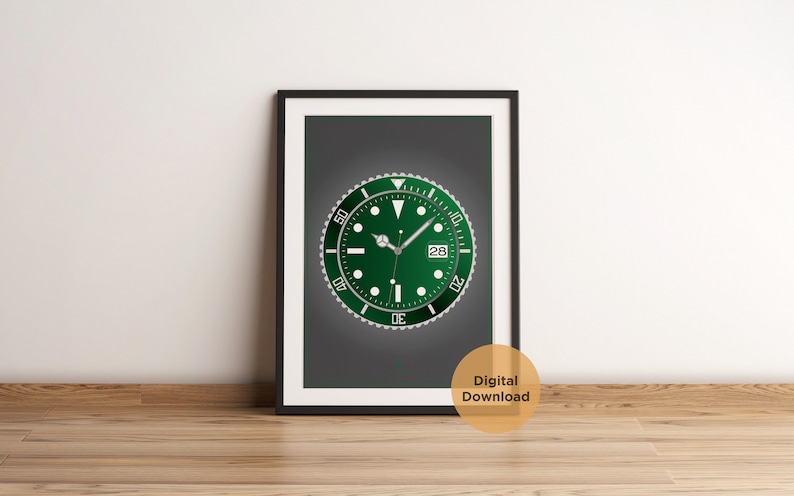 Rolex Submariner HULK, Watch Printable Wall Art, Watch Print, Digital ...
