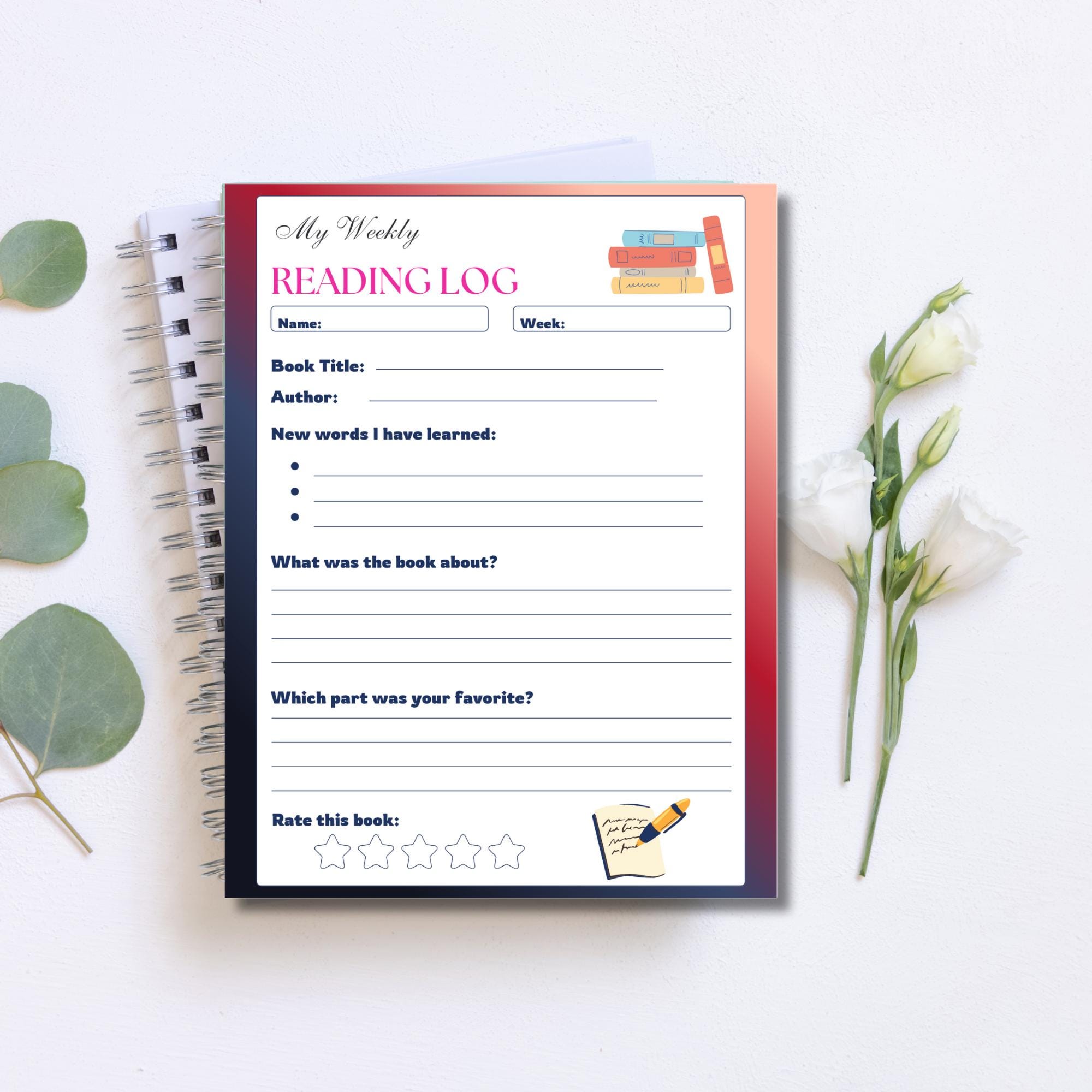 Homeschool Reading Log Printable | Kids Reading Tracker | Book Log PDF ...