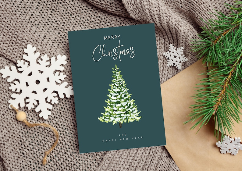 Editable Christmas Card Template Set of 6 | Digital Download ...