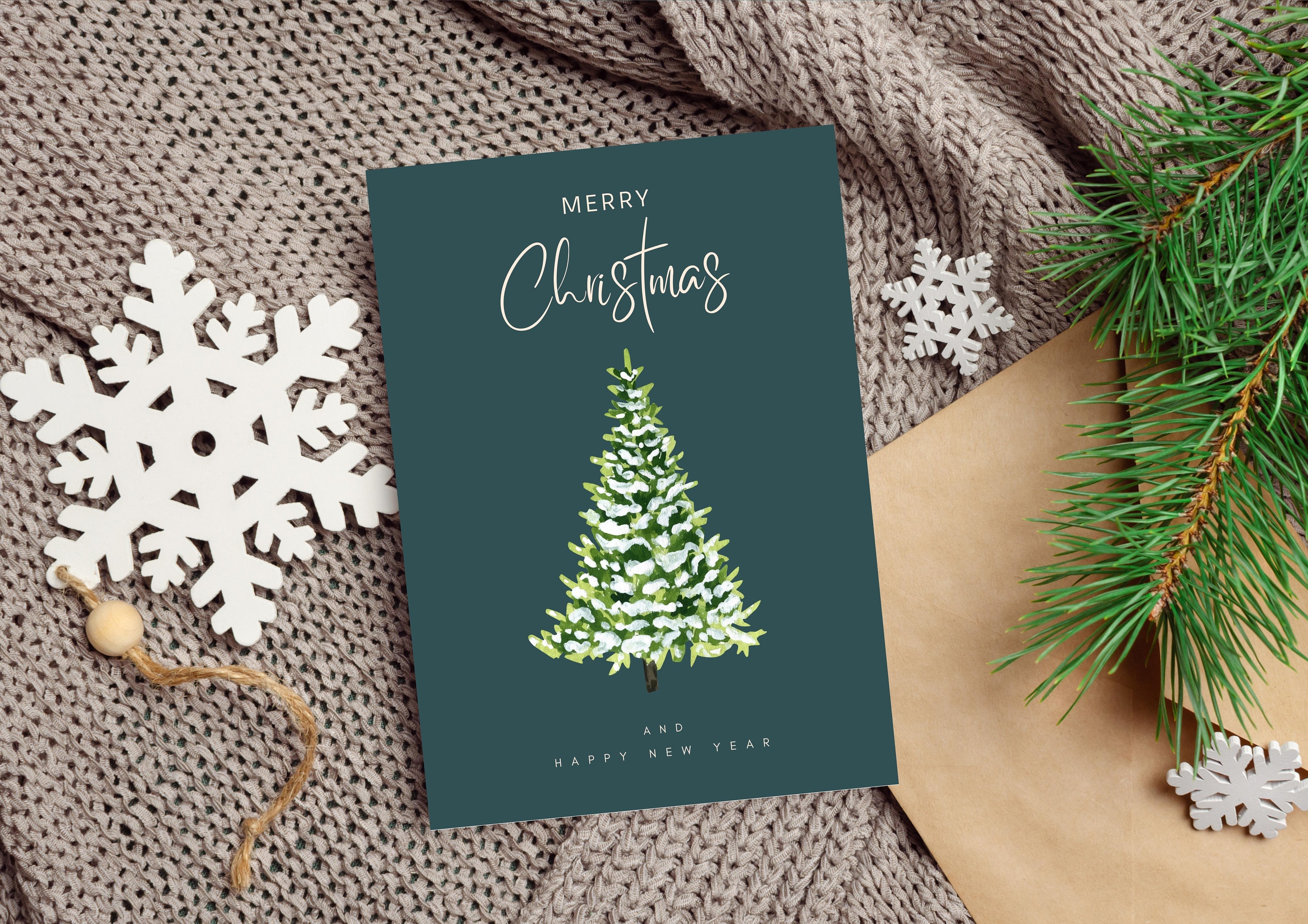 Editable Christmas Card Template Set of 6 | Digital Download ...