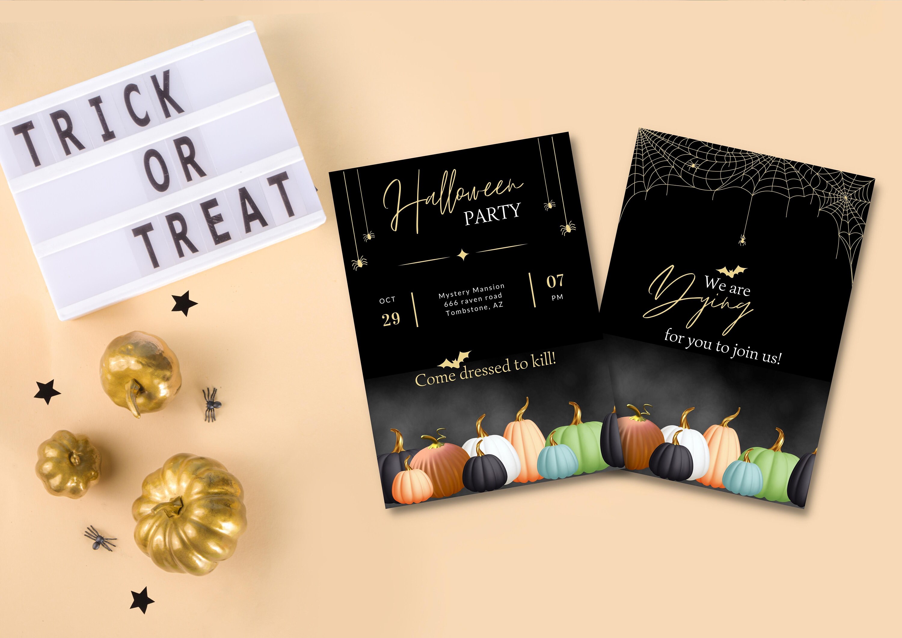 Editable Halloween Party Invitation Template, Printable Halloween Party ...