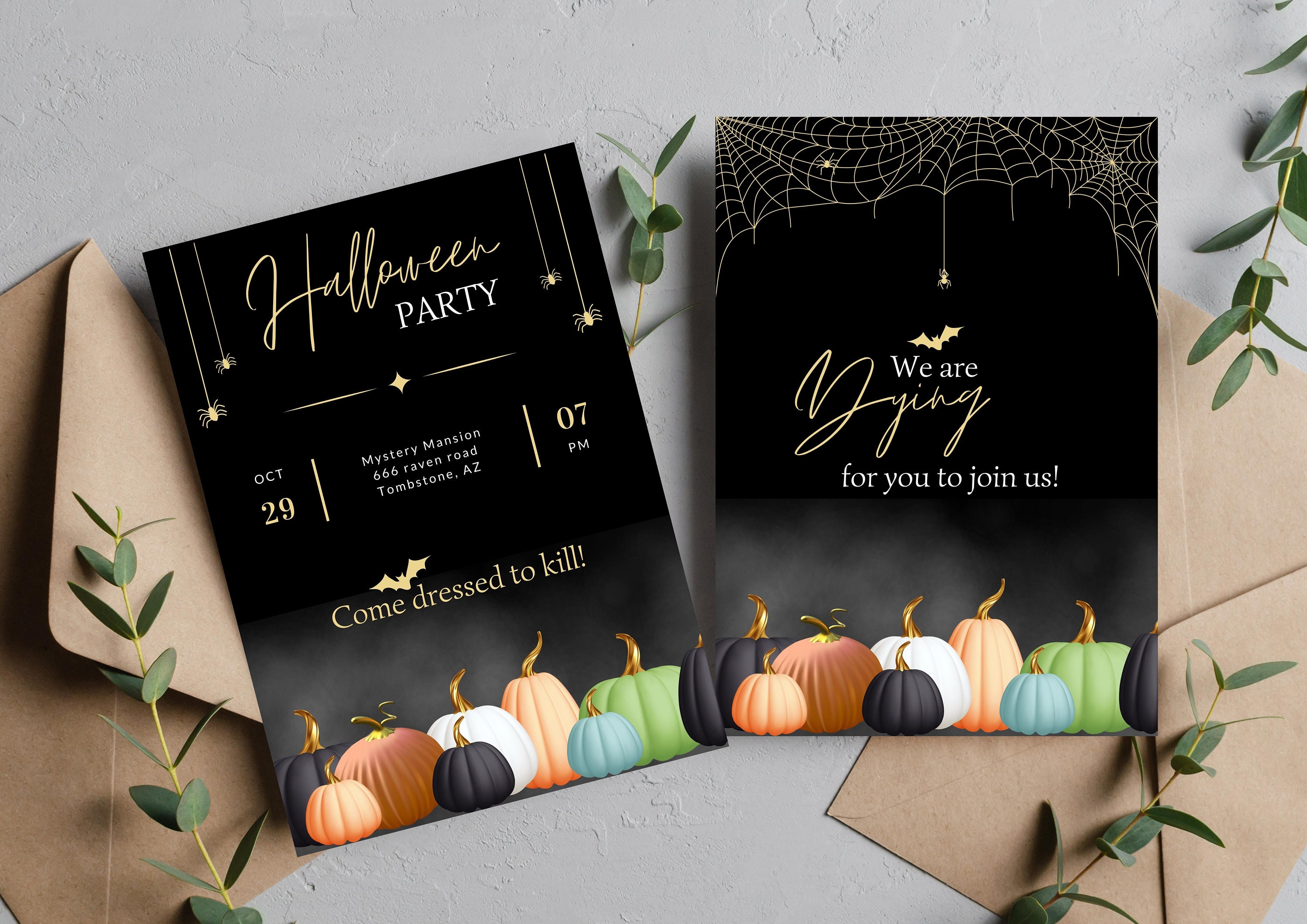 Editable Halloween Party Invitation Template, Printable Halloween Party ...