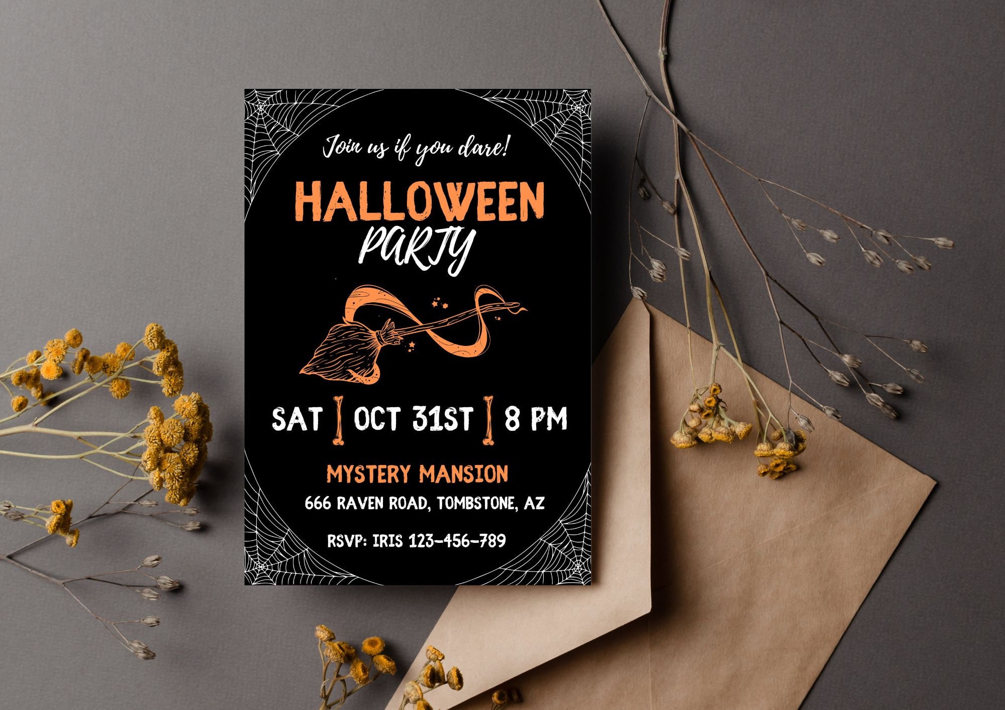 Editable Halloween Party Invitation Printable Halloween Party - Etsy