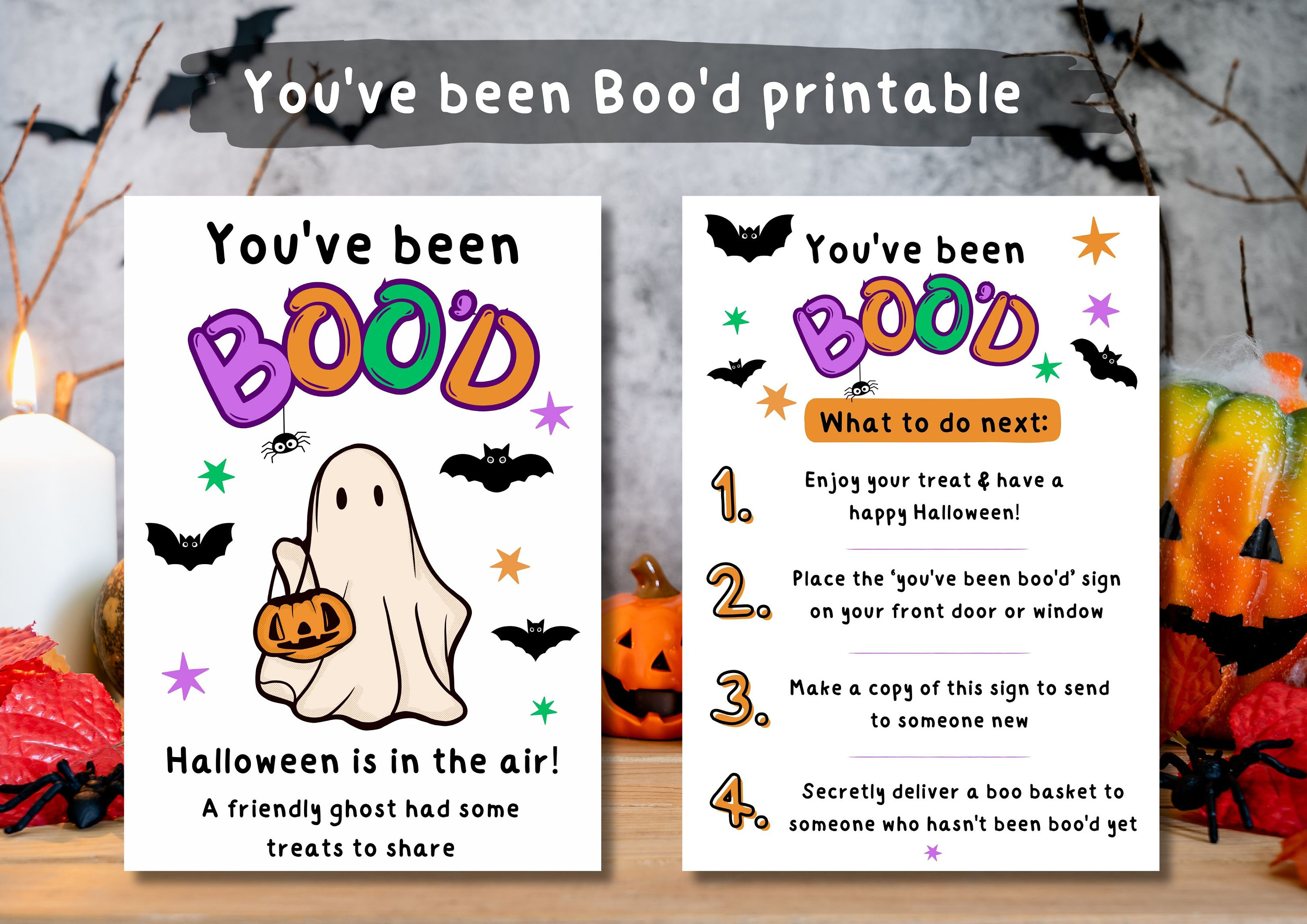 Printable Halloween Boo Basket Sign, You've Been Boo'd, Halloween ...