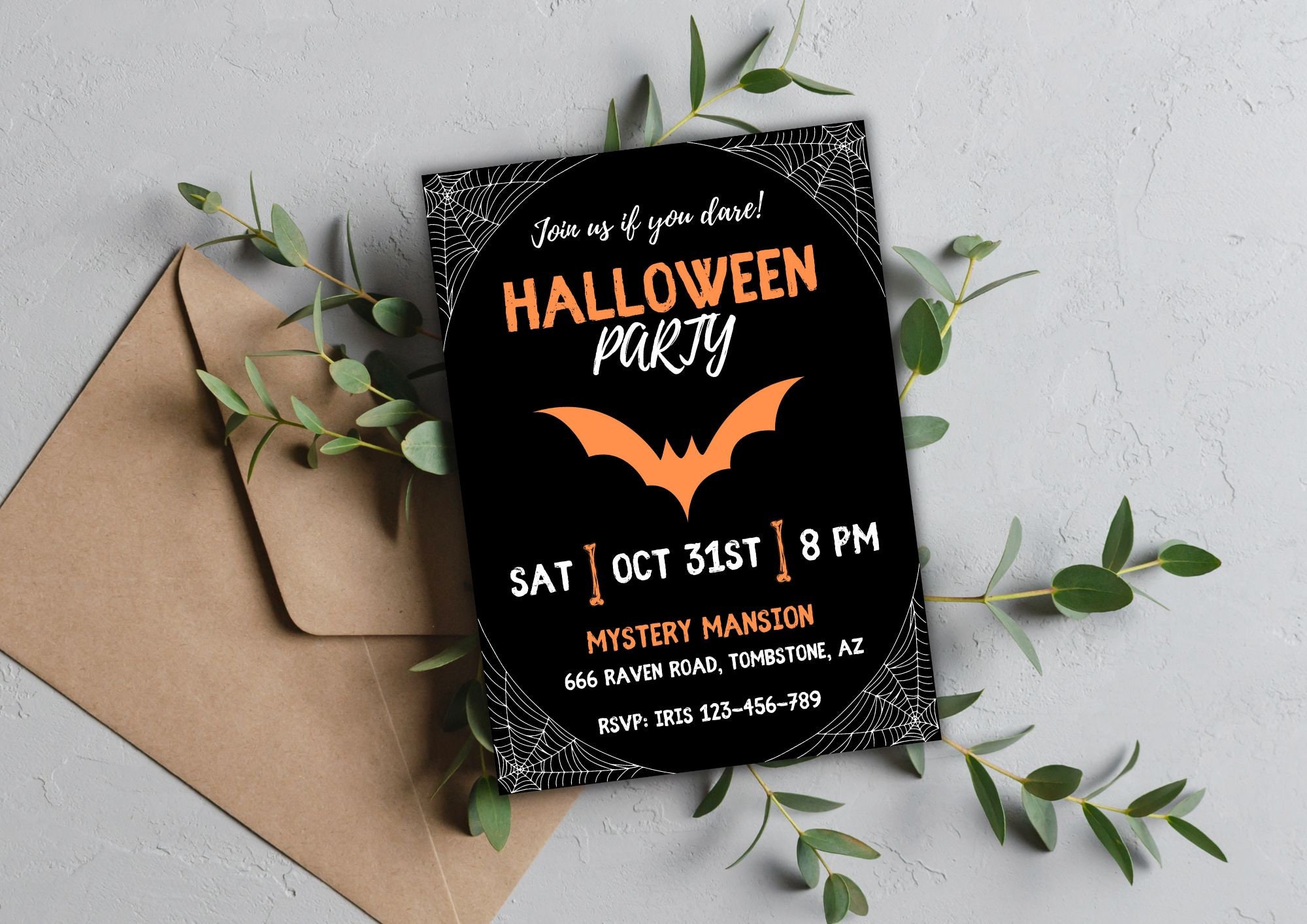 Editable Halloween Party Invitation Printable Halloween Party - Etsy